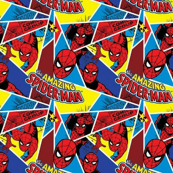 Marvel Cotton Flannel Amazing Spiderman Flannel Fabric, per Yard ...