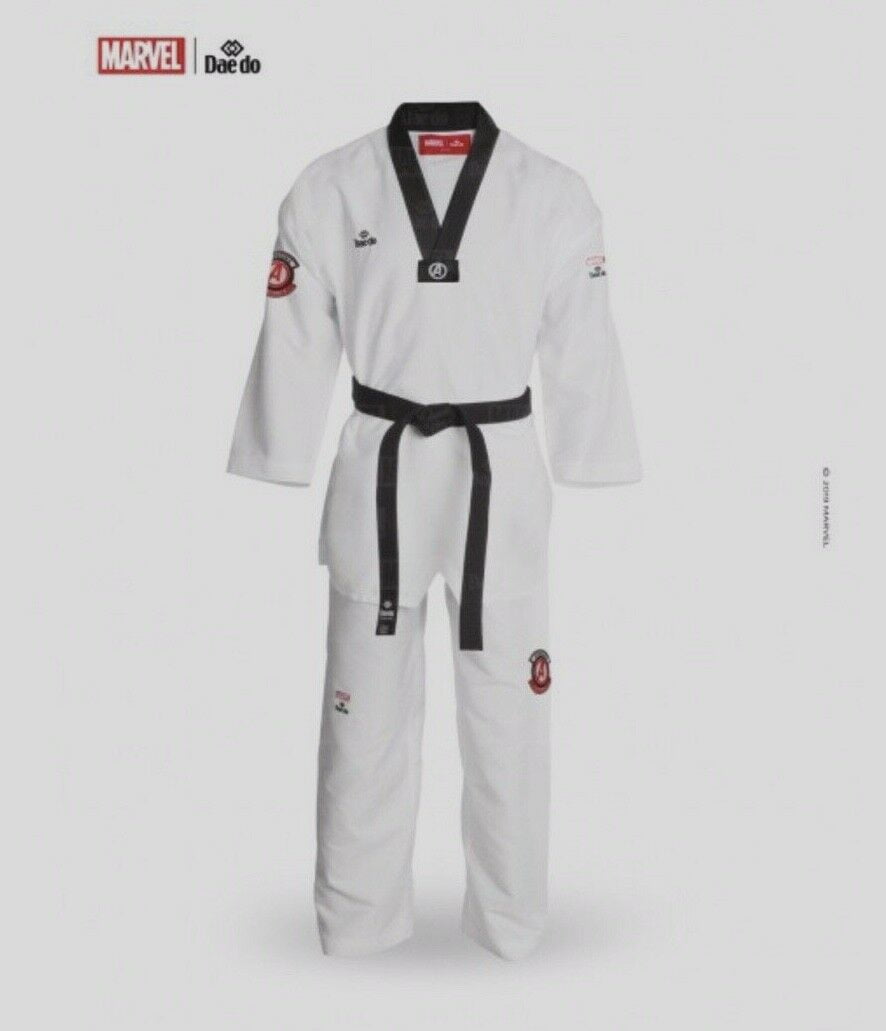 Marvel Dao Do Avengers Black Collar Taekwondo Dobok Size 6 NEW ...