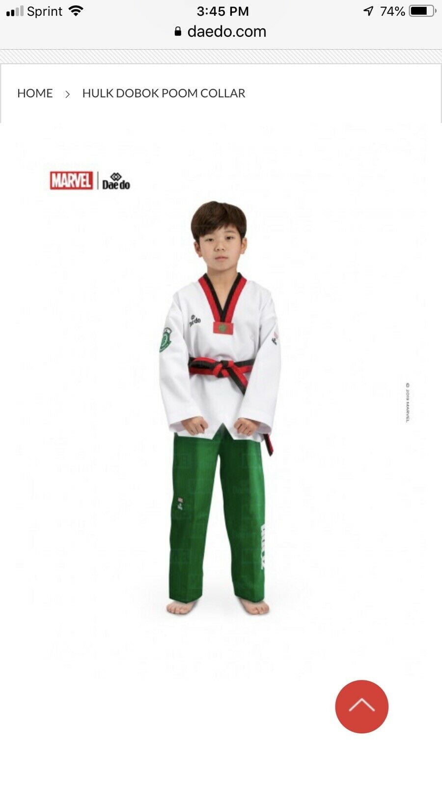 Marvel Dao Do Huk Poom Collar Taekwondo Dobok Size 2 NEW - Walmart.com