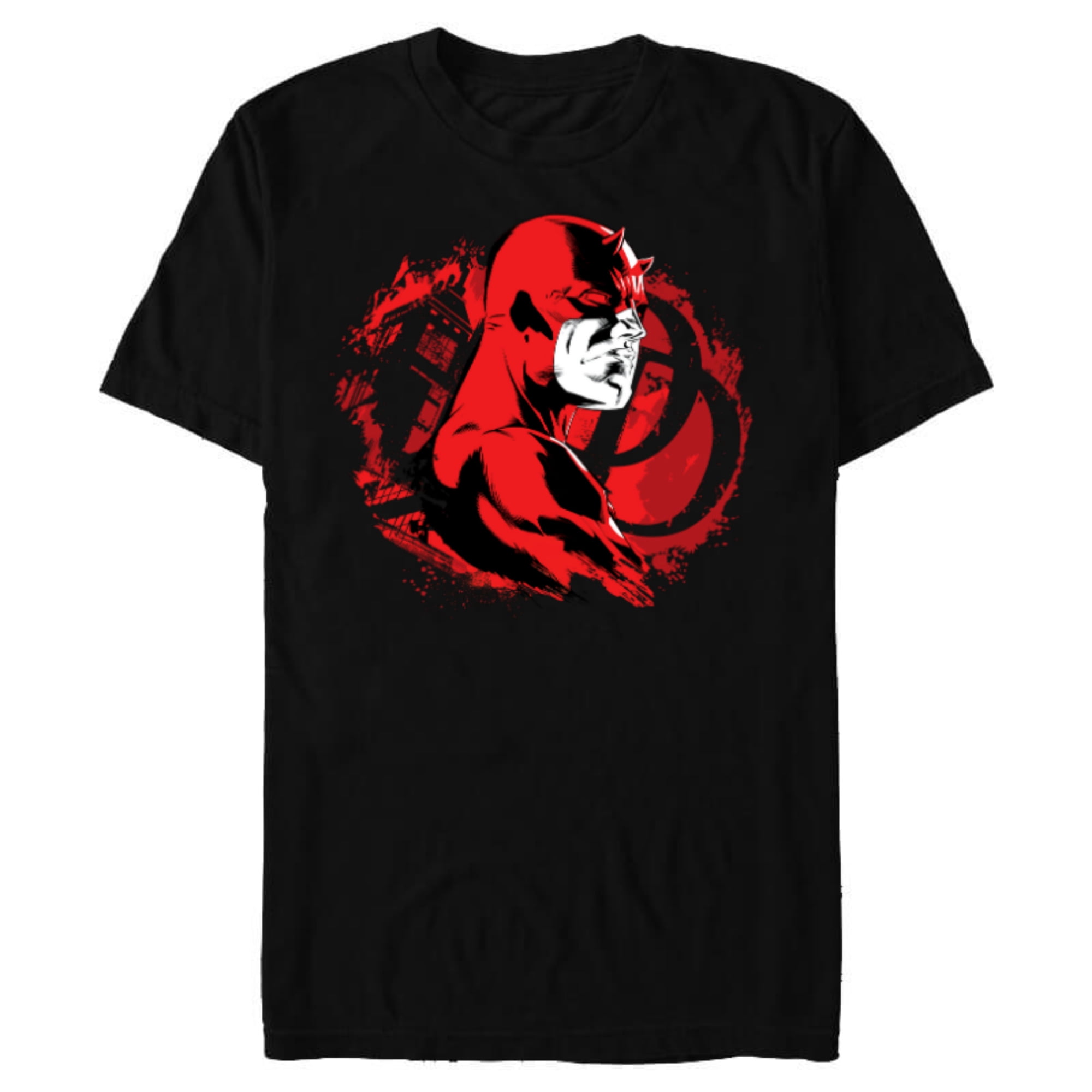 Marvel Daredevil Super Hero Comic Art City and DD Symbol - Short Sleeve ...