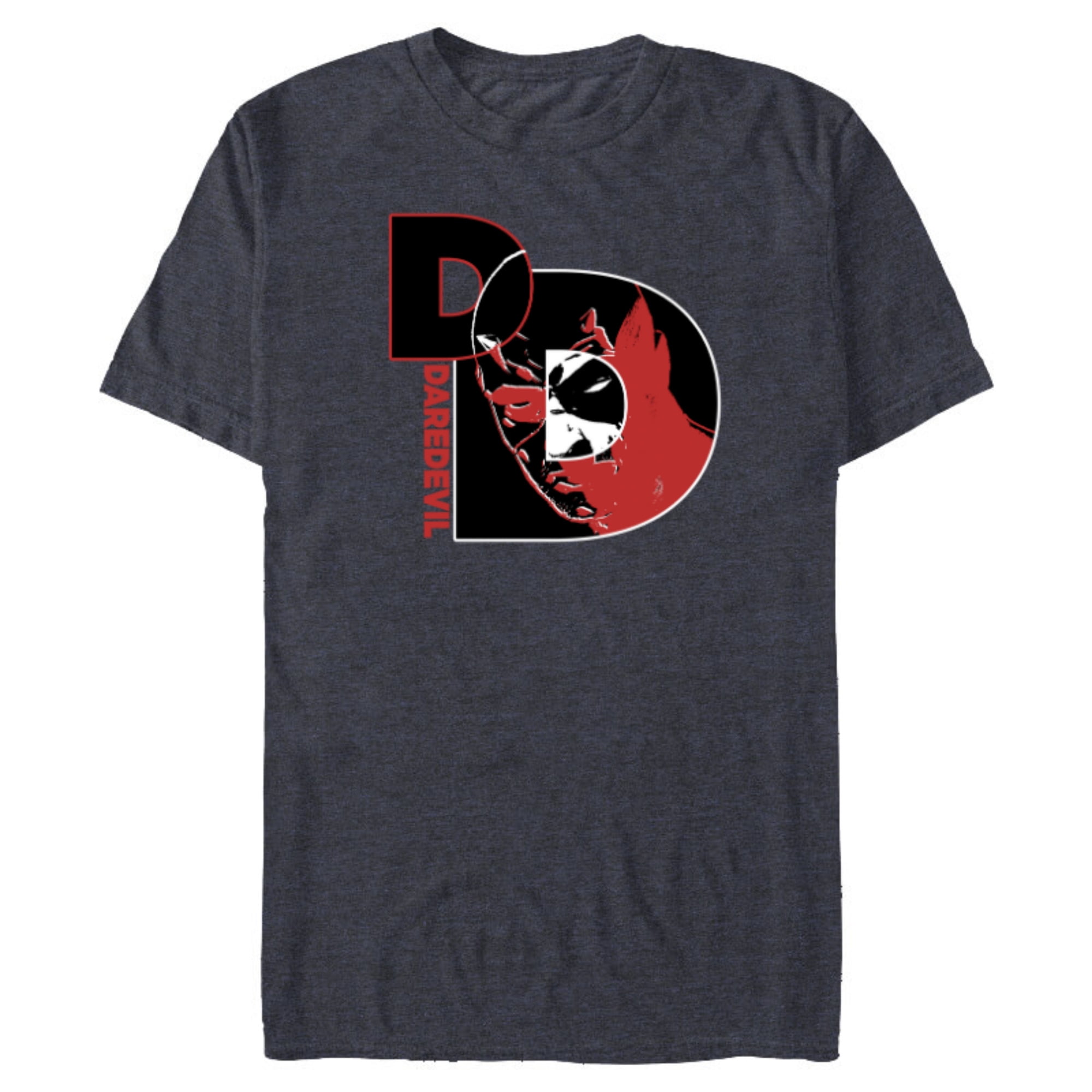 Marvel Daredevil Super Hero Comic Art Face in DD Symbol - Short Sleeve ...