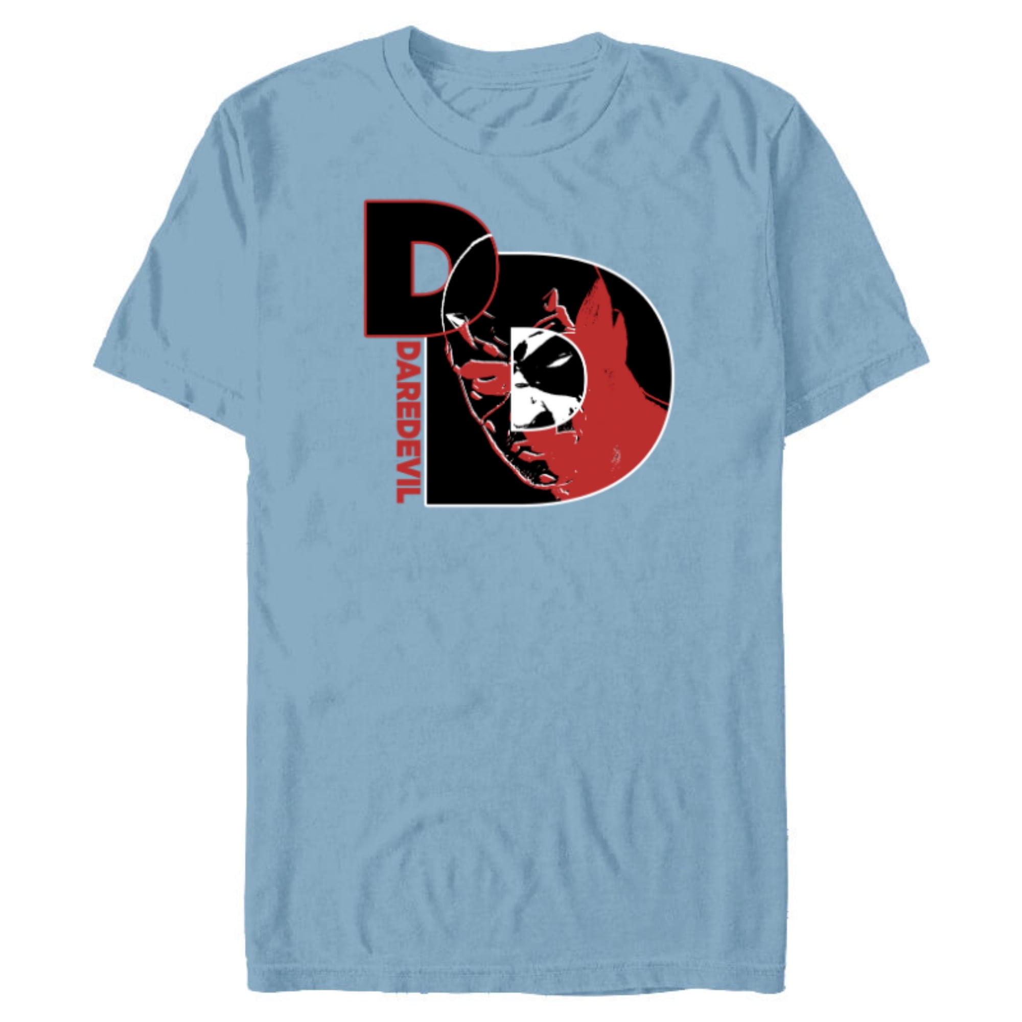 Marvel Daredevil Super Hero Comic Art Face in DD Symbol - Short Sleeve ...