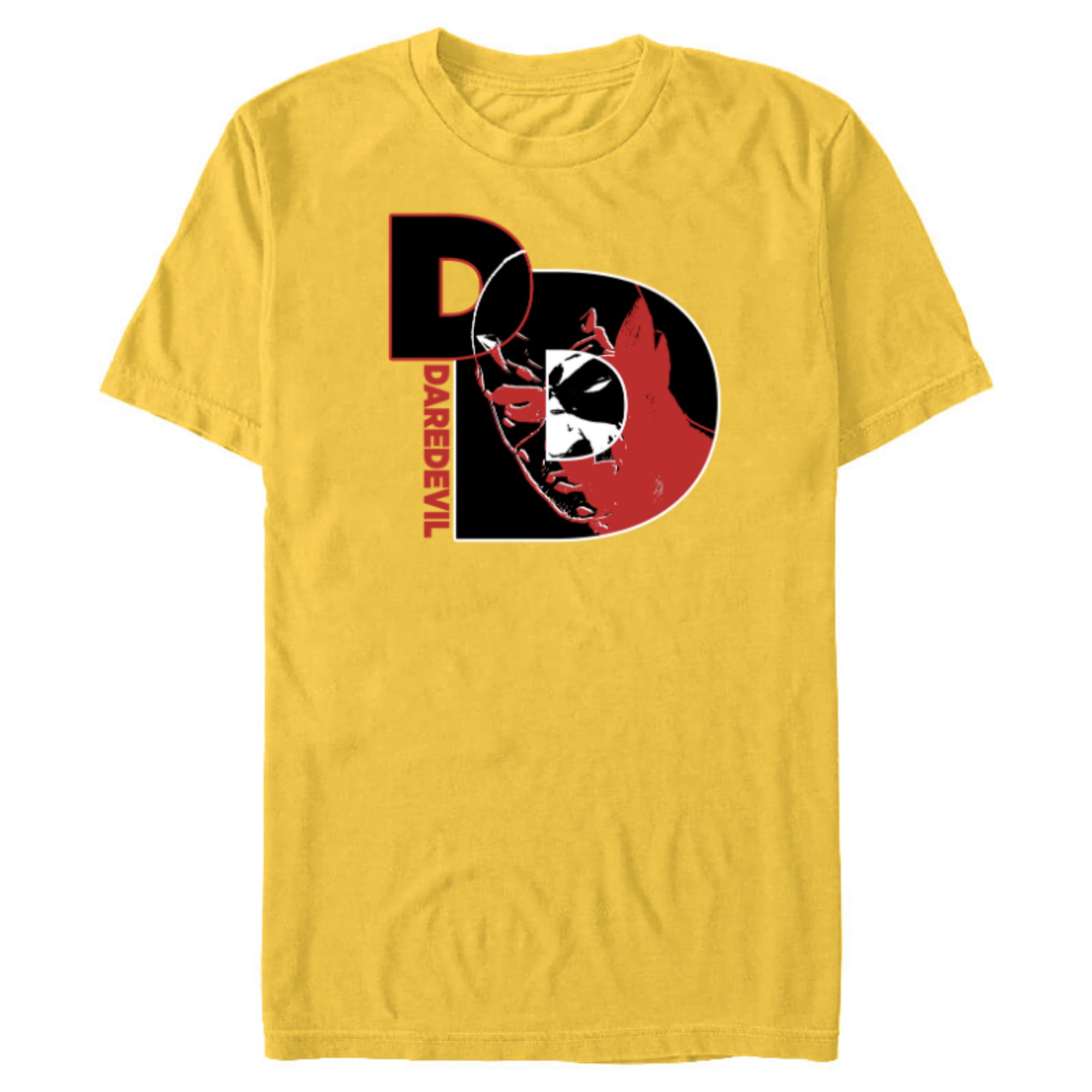Marvel Daredevil Super Hero Comic Art Face in DD Symbol - Short Sleeve ...