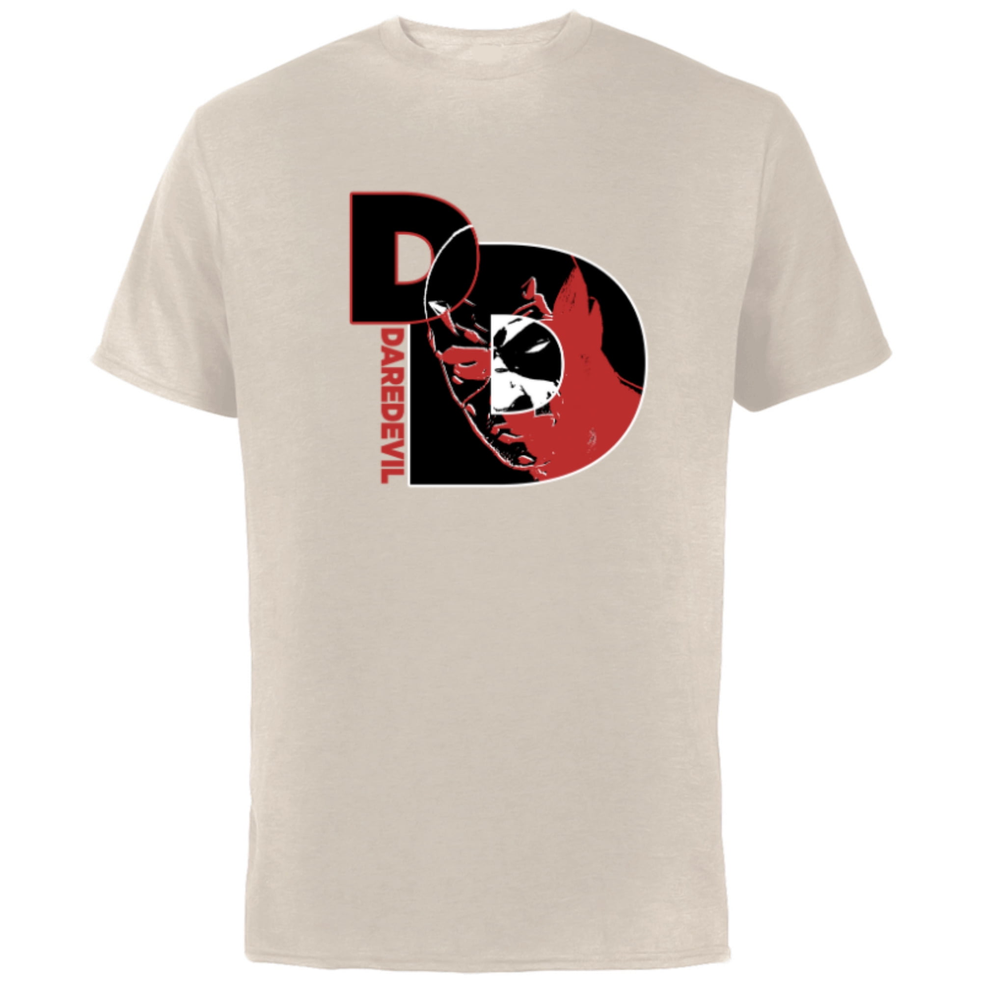 Marvel Daredevil Super Hero Comic Art Face in DD Symbol - Short Sleeve ...