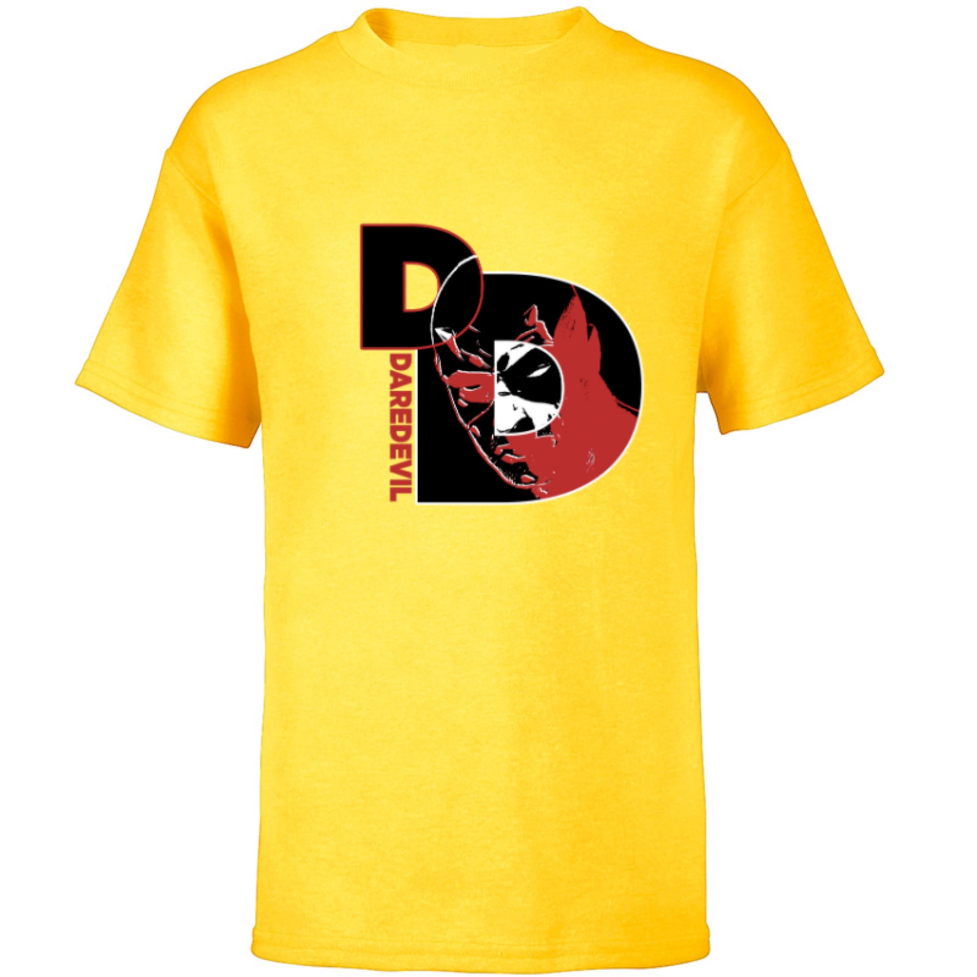 Marvel Daredevil Super Hero Comic Art Face in DD Symbol - Short Sleeve ...