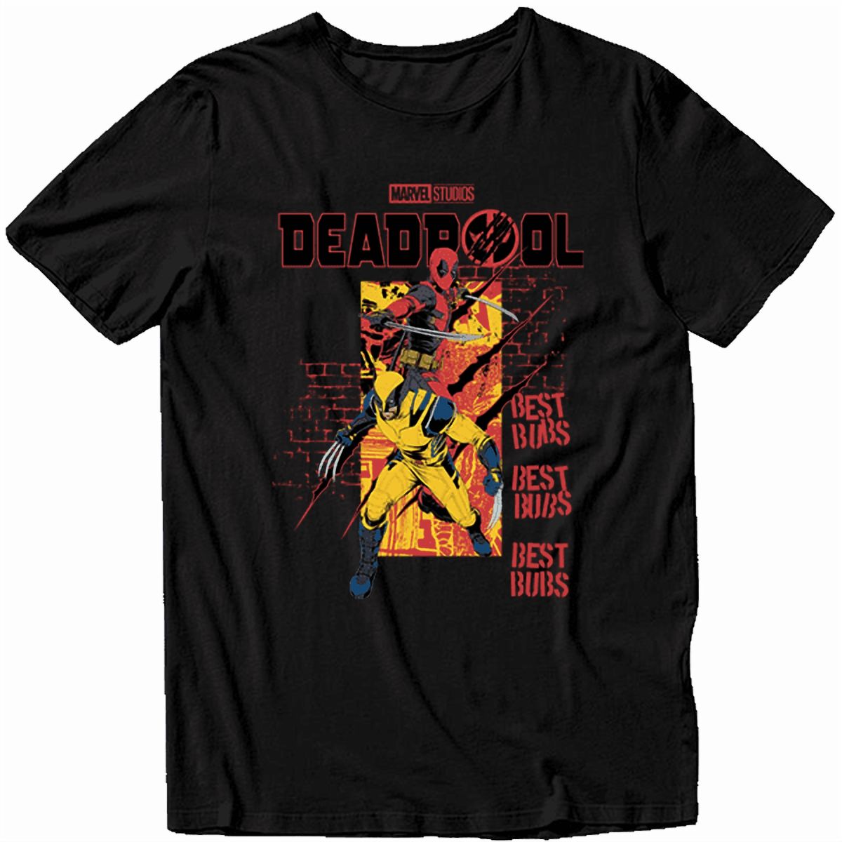 Marvel Deadpool 3 Wolverine Best Bubs Graffiti Wall Short Sleeve T ...