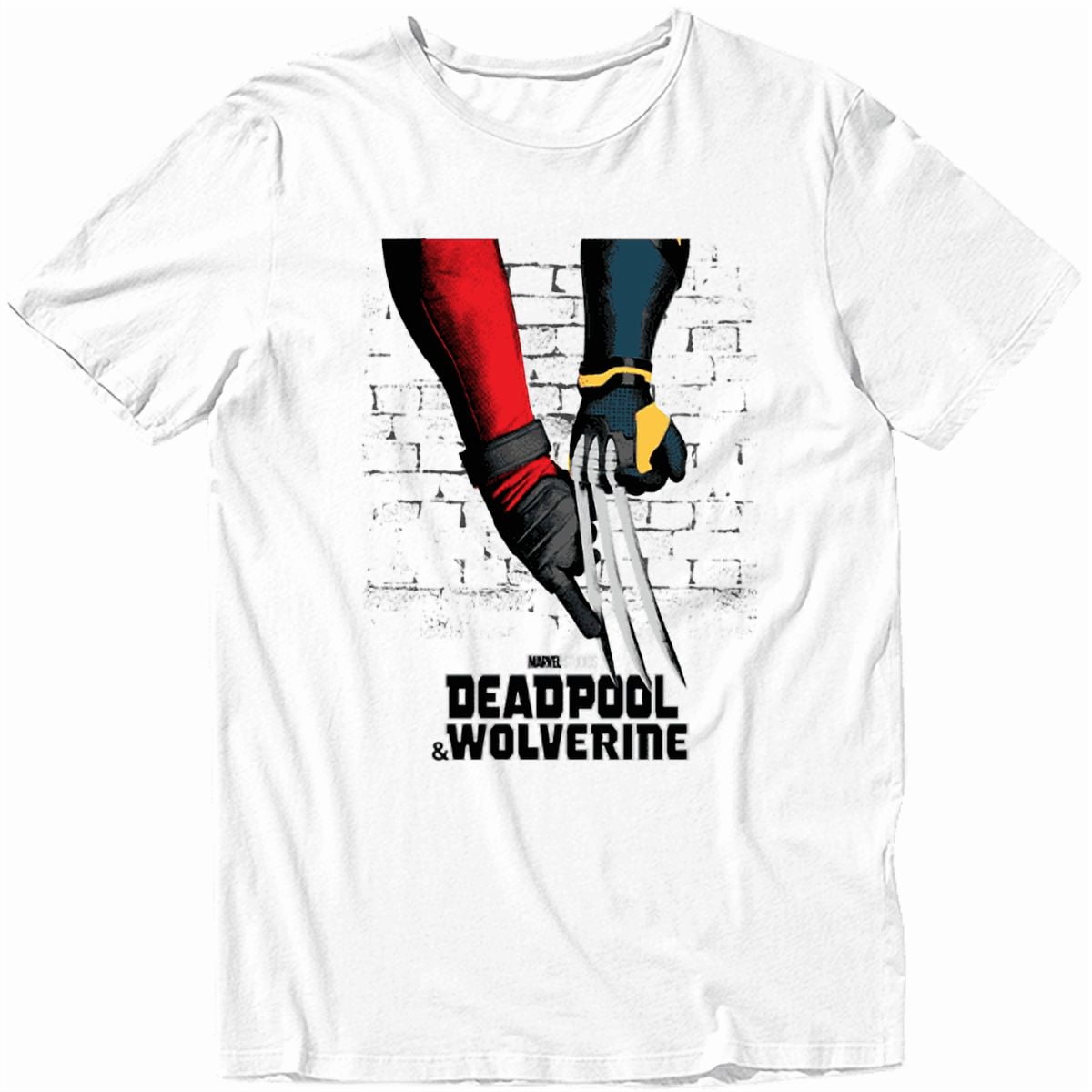 Marvel Deadpool 3 Wolverine Fist Bump Movie Poster Short Sleeve T-Shirt ...