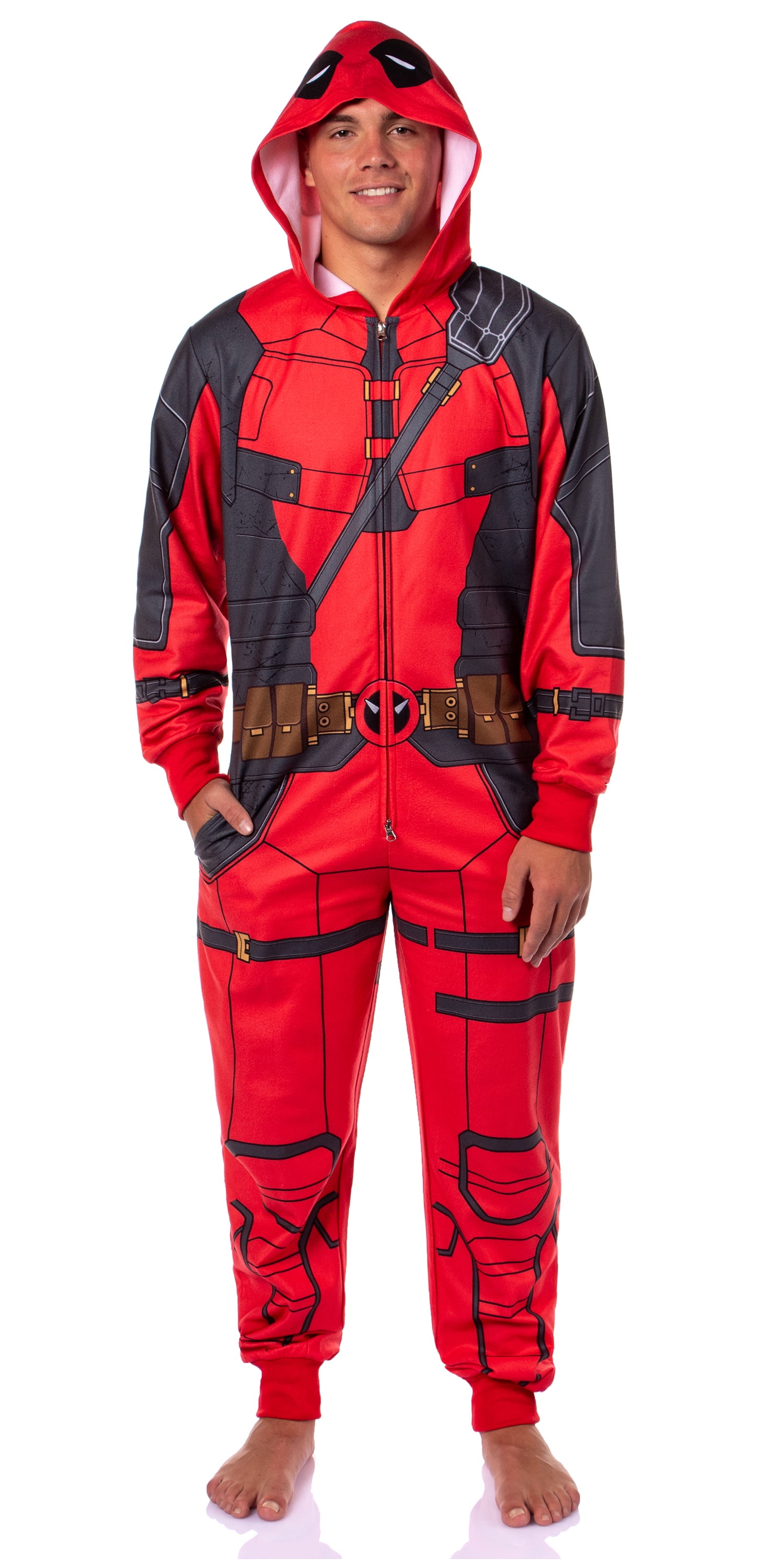 Marvel Deadpool Anti-hero Adult Hooded Union Suit Costume Pajama For ...