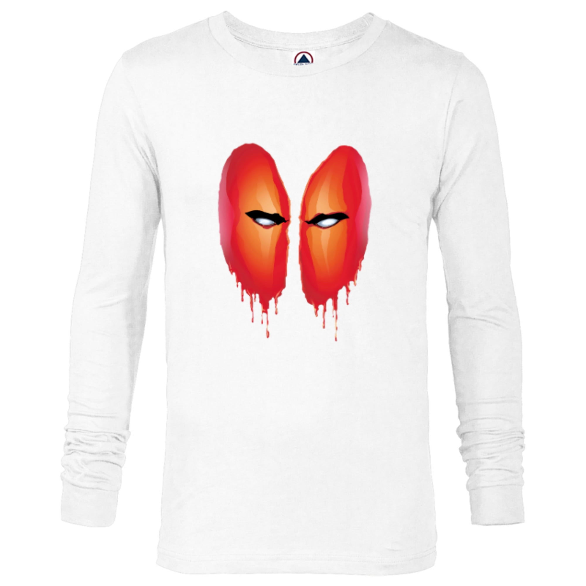 Marvel Deadpool Blood Drip Eyes Mask Comic Art - Long Sleeve T-Shirt ...