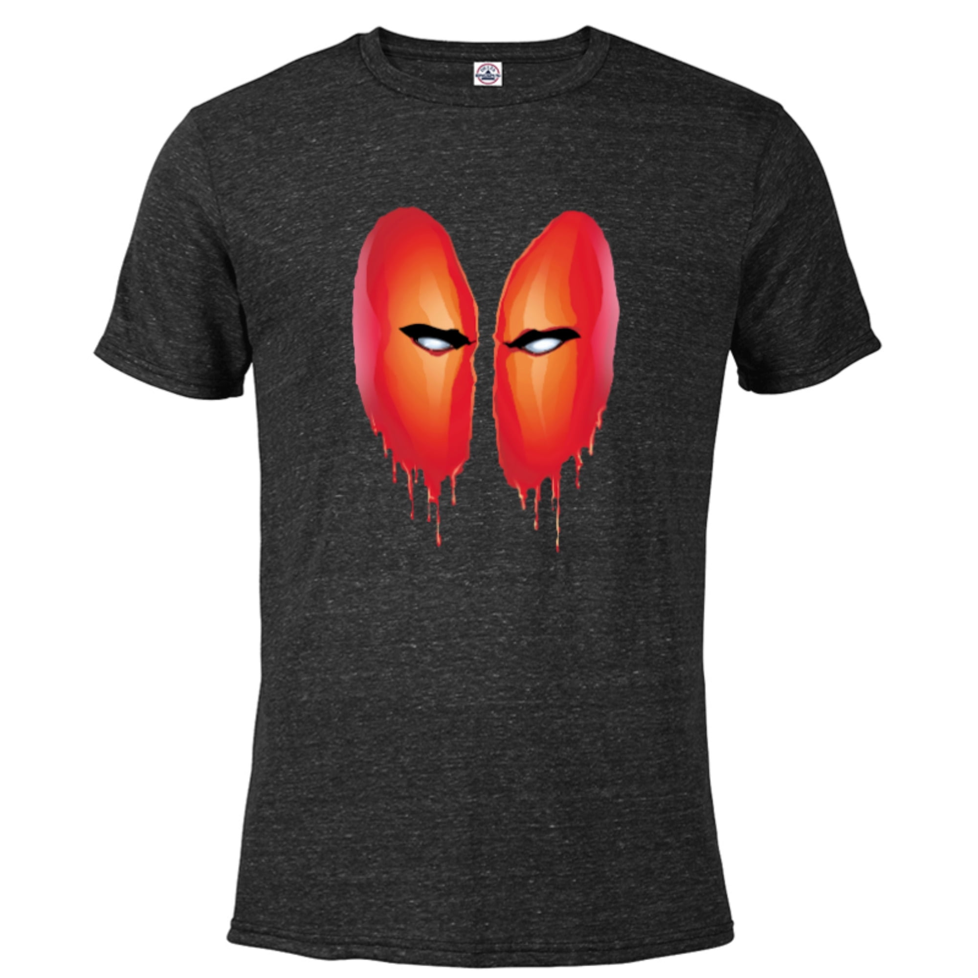 Marvel Deadpool Blood Drip Eyes Mask Comic Art - Short Sleeve Blended T ...