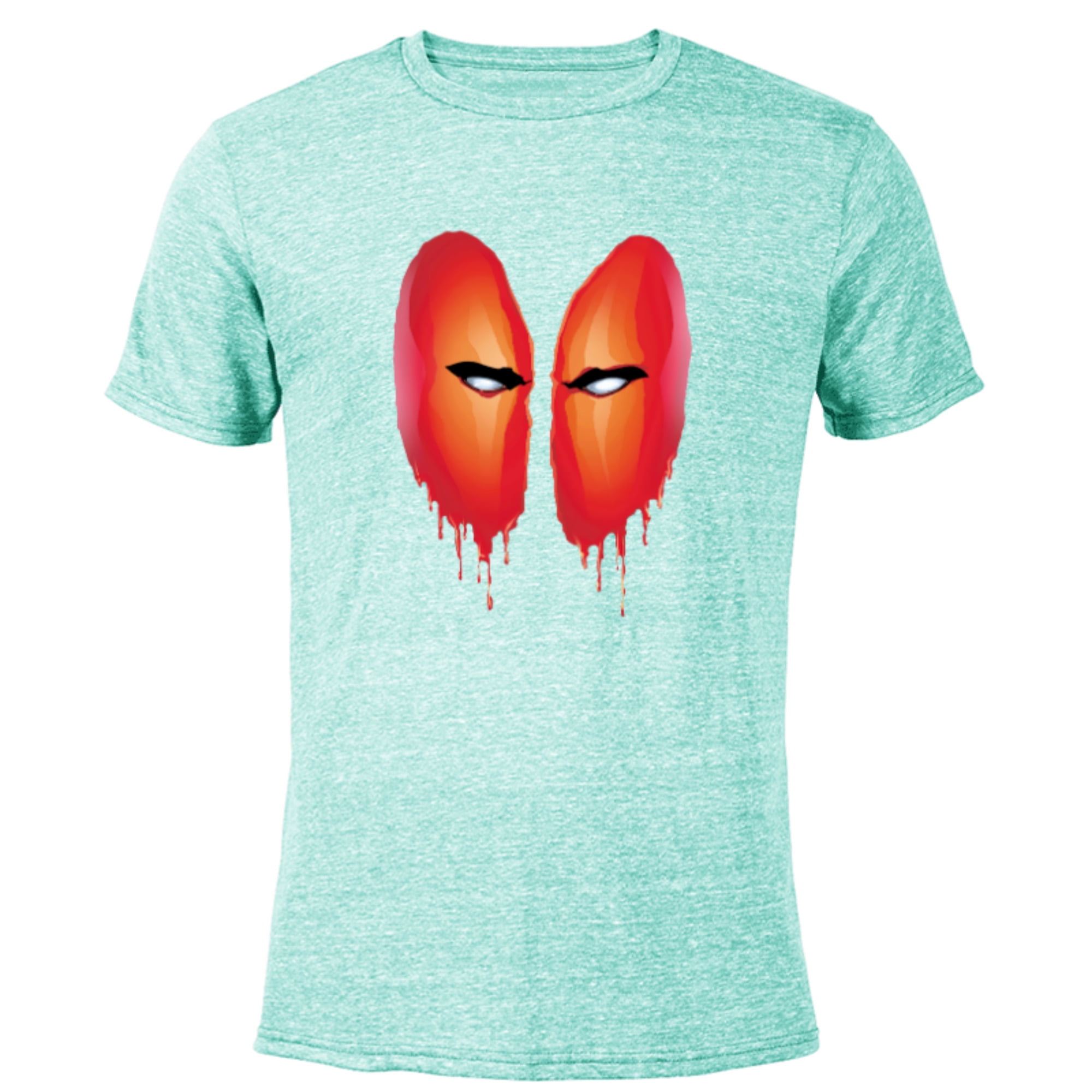 Marvel Deadpool Blood Drip Eyes Mask Comic Art - Short Sleeve Blended T ...