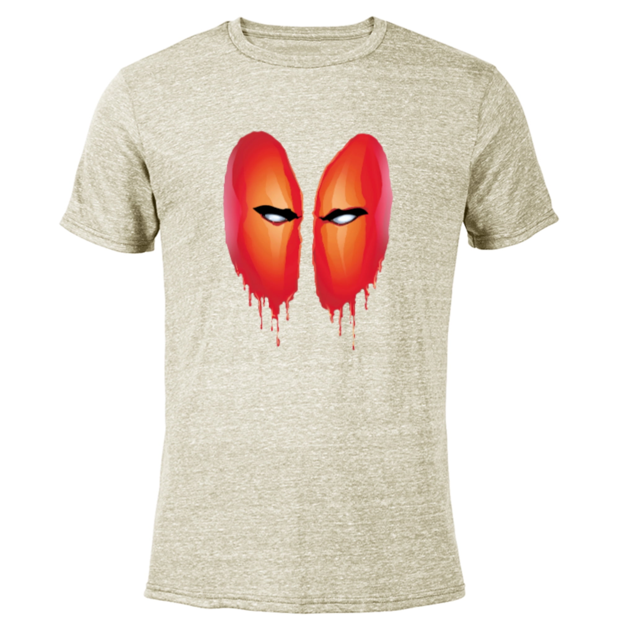 Marvel Deadpool Blood Drip Eyes Mask Comic Art - Short Sleeve Blended T ...