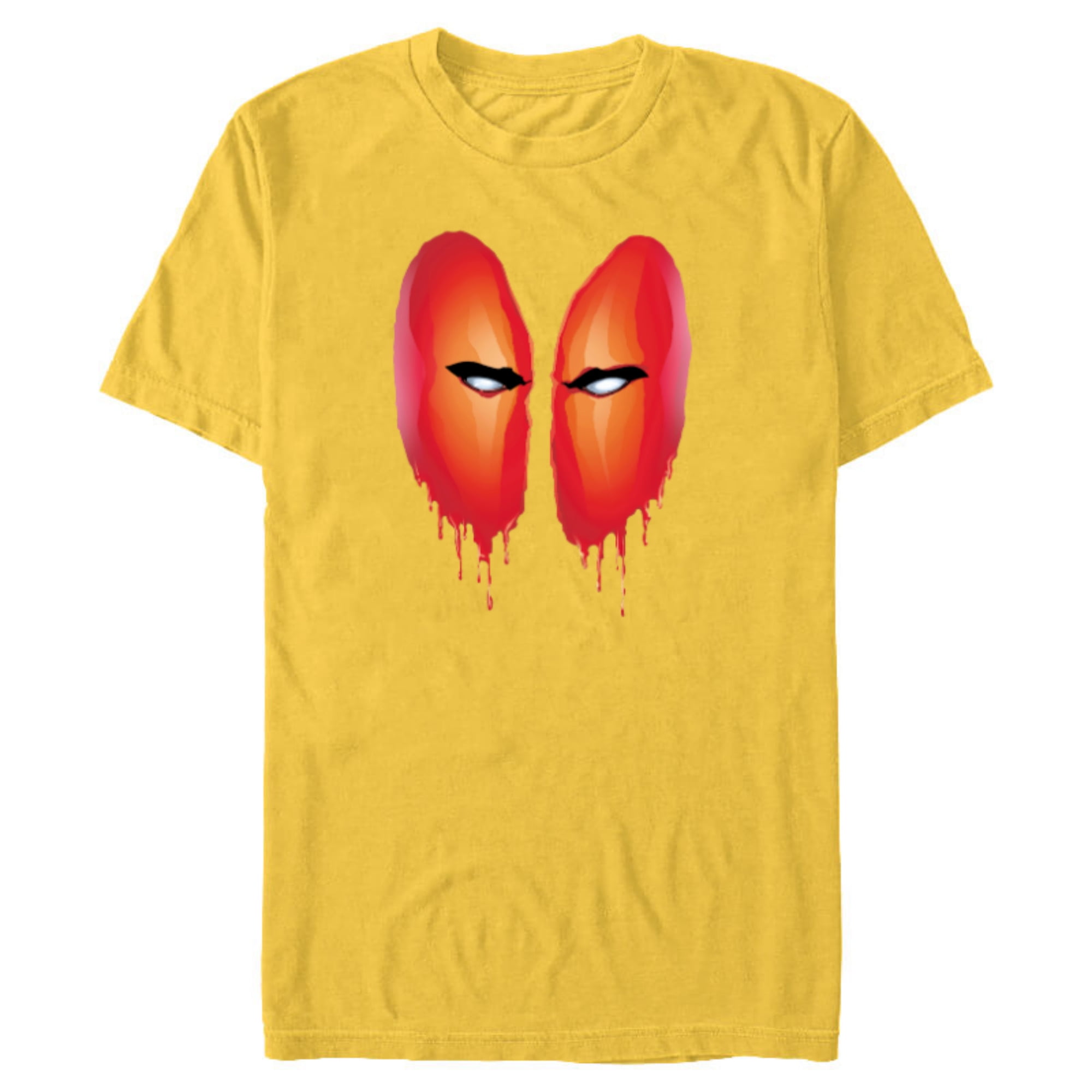 Marvel Deadpool Blood Drip Eyes Mask Comic Art - Short Sleeve Blended T ...