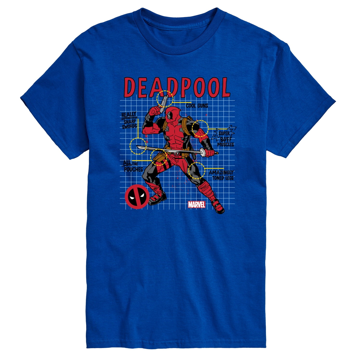 Marvel Deadpool - Blueprint - Men's Short Sleeve Graphic T-Shirt ...