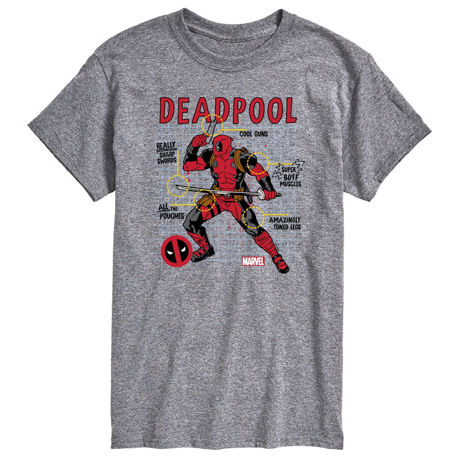 Marvel Deadpool - Blueprint - Men's Short Sleeve Graphic T-Shirt ...