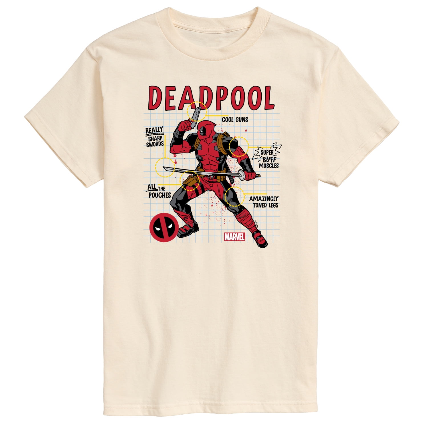 Marvel Deadpool - Blueprint - Men's Short Sleeve Graphic T-Shirt ...