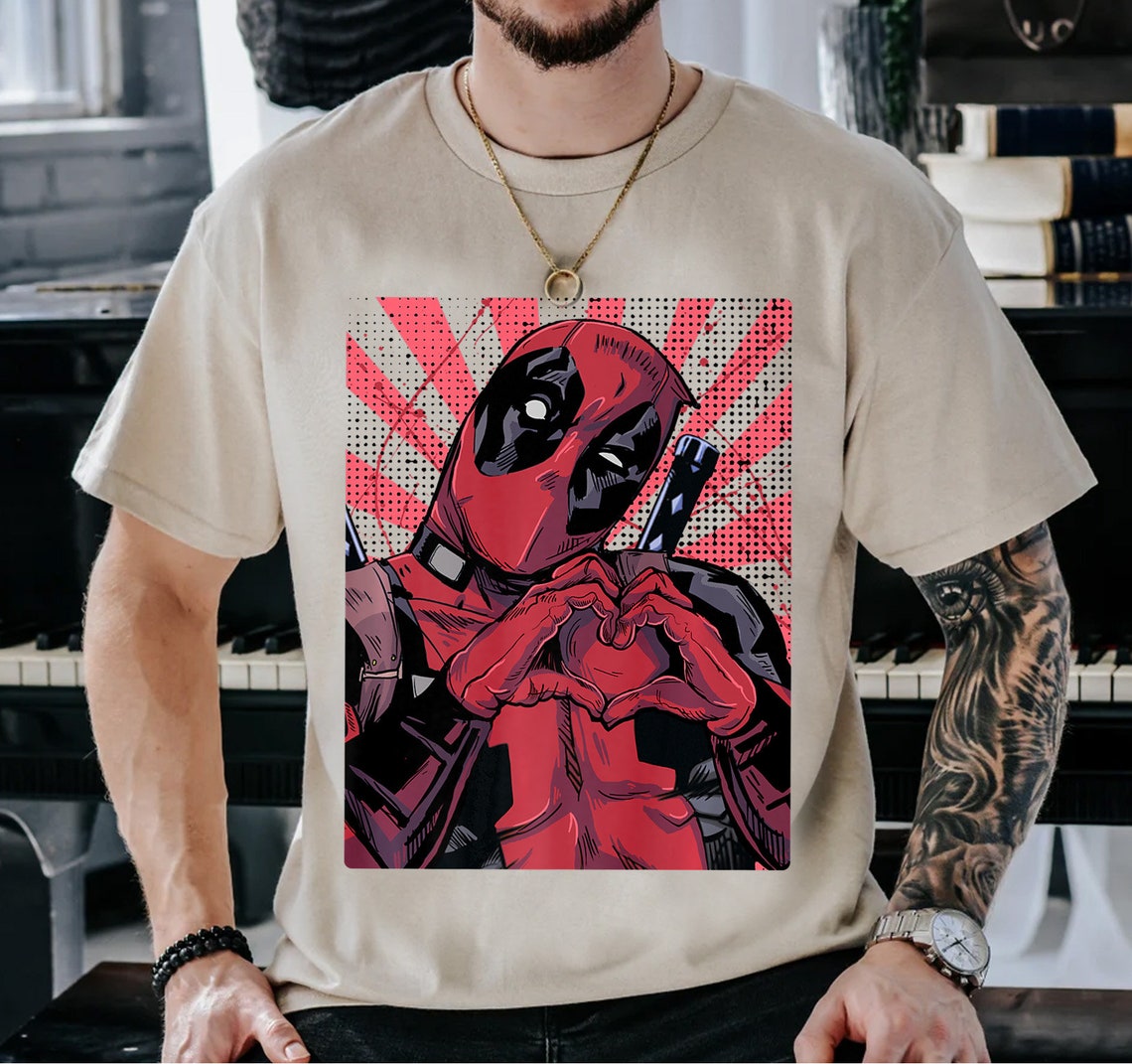 Marvel Deadpool Closed Hand Heart Comfort Colors Shirt Disneyland