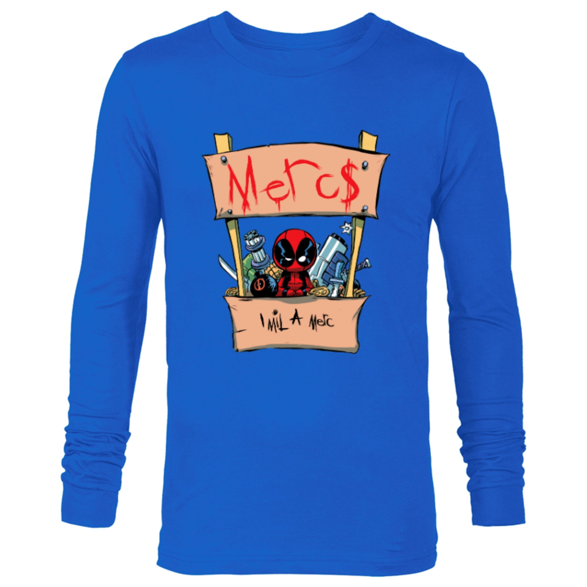 Marvel Deadpool Comic Mercs 1 Mil Booth Cute Style - Long Sleeve T ...