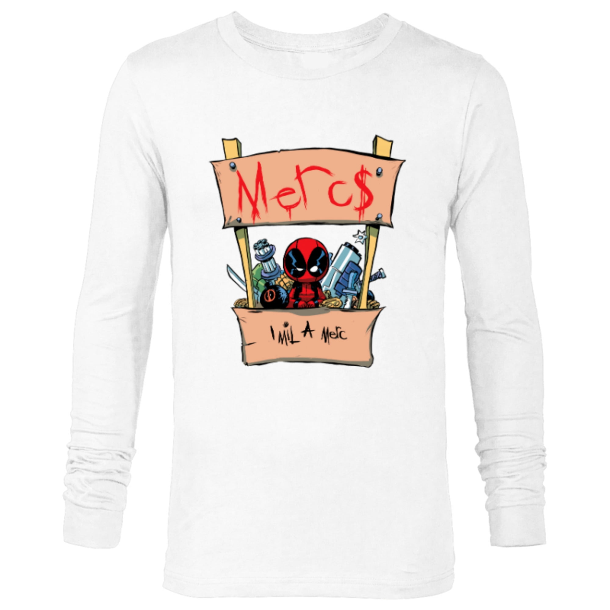 Marvel Deadpool Comic Mercs 1 Mil Booth Cute Style - Long Sleeve T ...