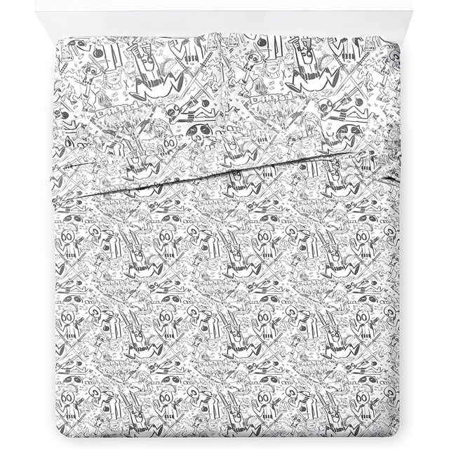 Marvel Deadpool Comic Sketch 4 Piece Queen Size Sheet Set - Walmart ...
