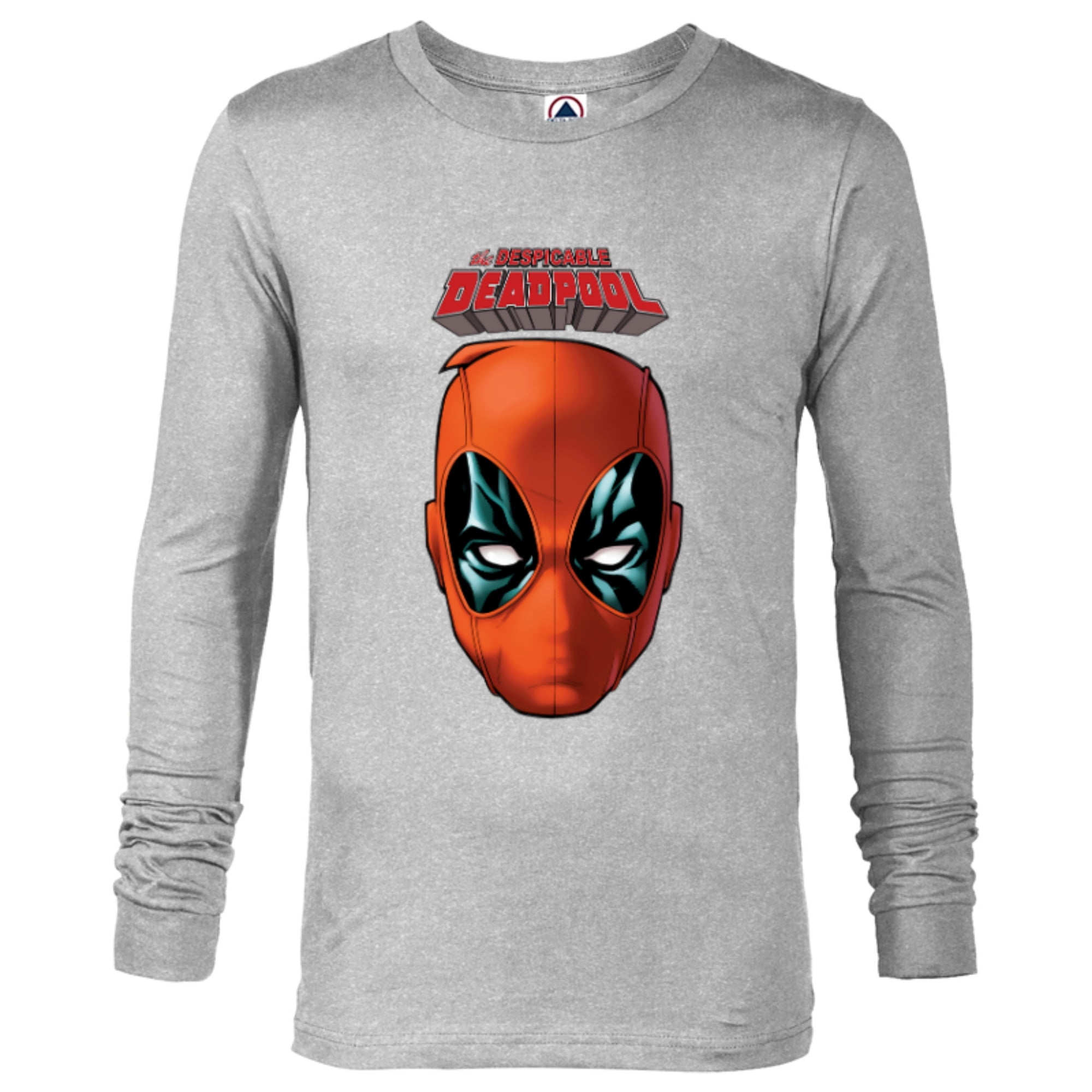 Marvel Deadpool Comic The Despicable Deadpool Face & Logo - Long Sleeve ...