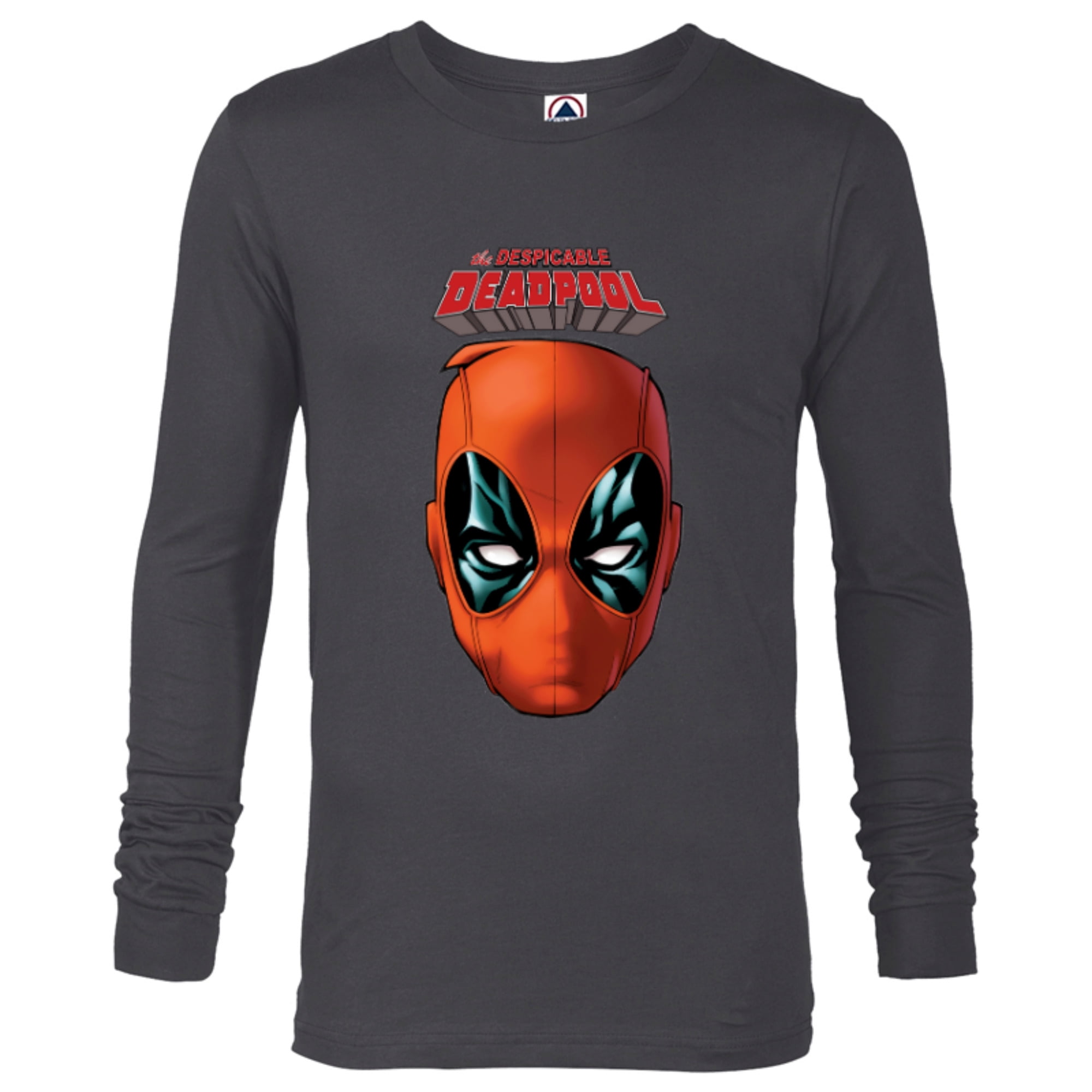 Marvel Deadpool Comic The Despicable Deadpool Face & Logo - Long Sleeve ...