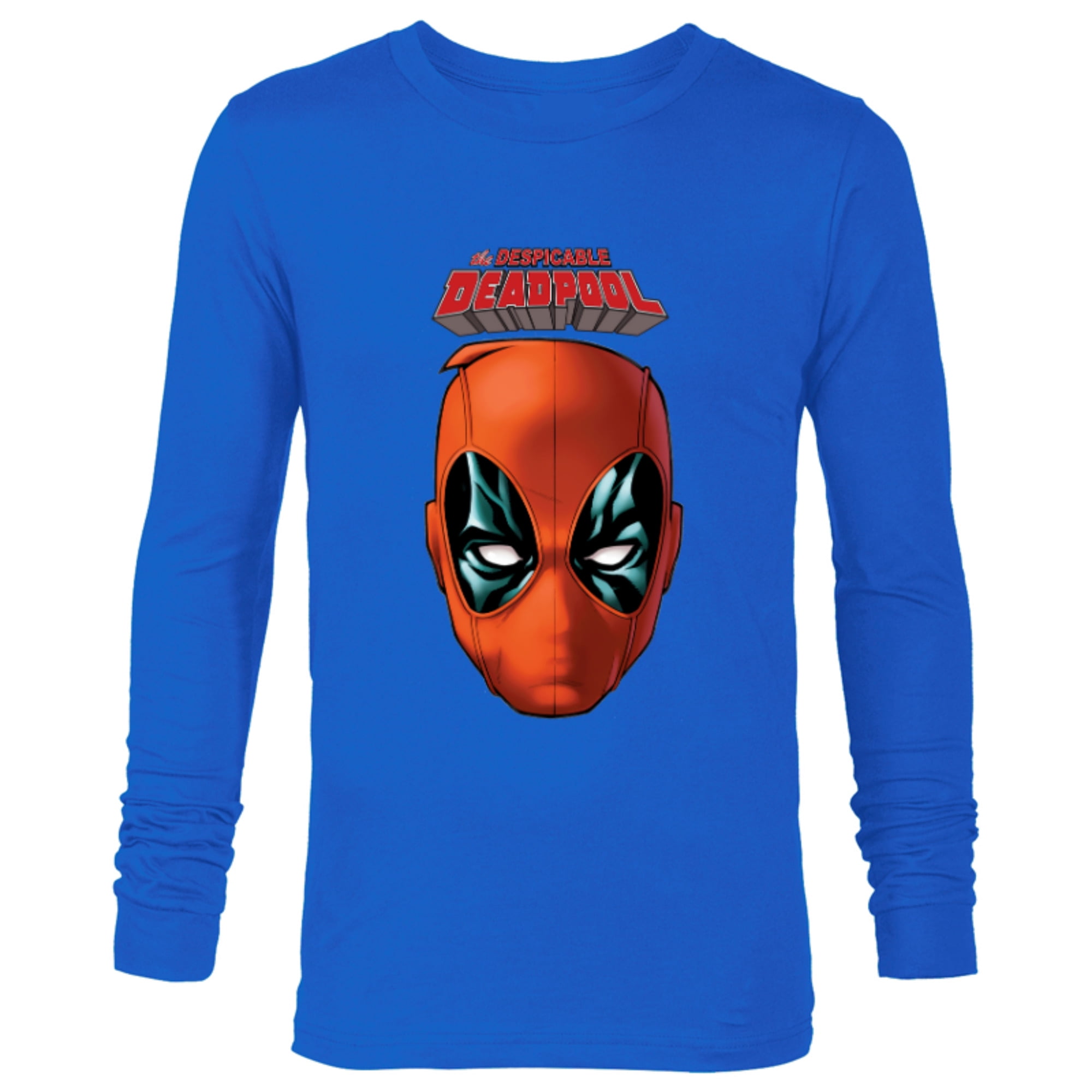 Marvel Deadpool Comic The Despicable Deadpool Face & Logo - Long Sleeve ...