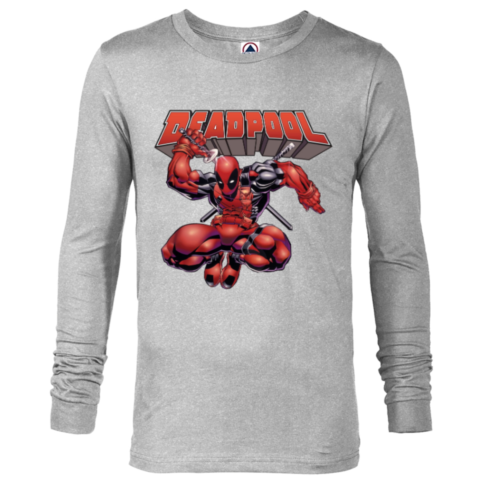 Marvel Deadpool Drawing Sword Action Pose Comic Cover Art - Long Sleeve ...