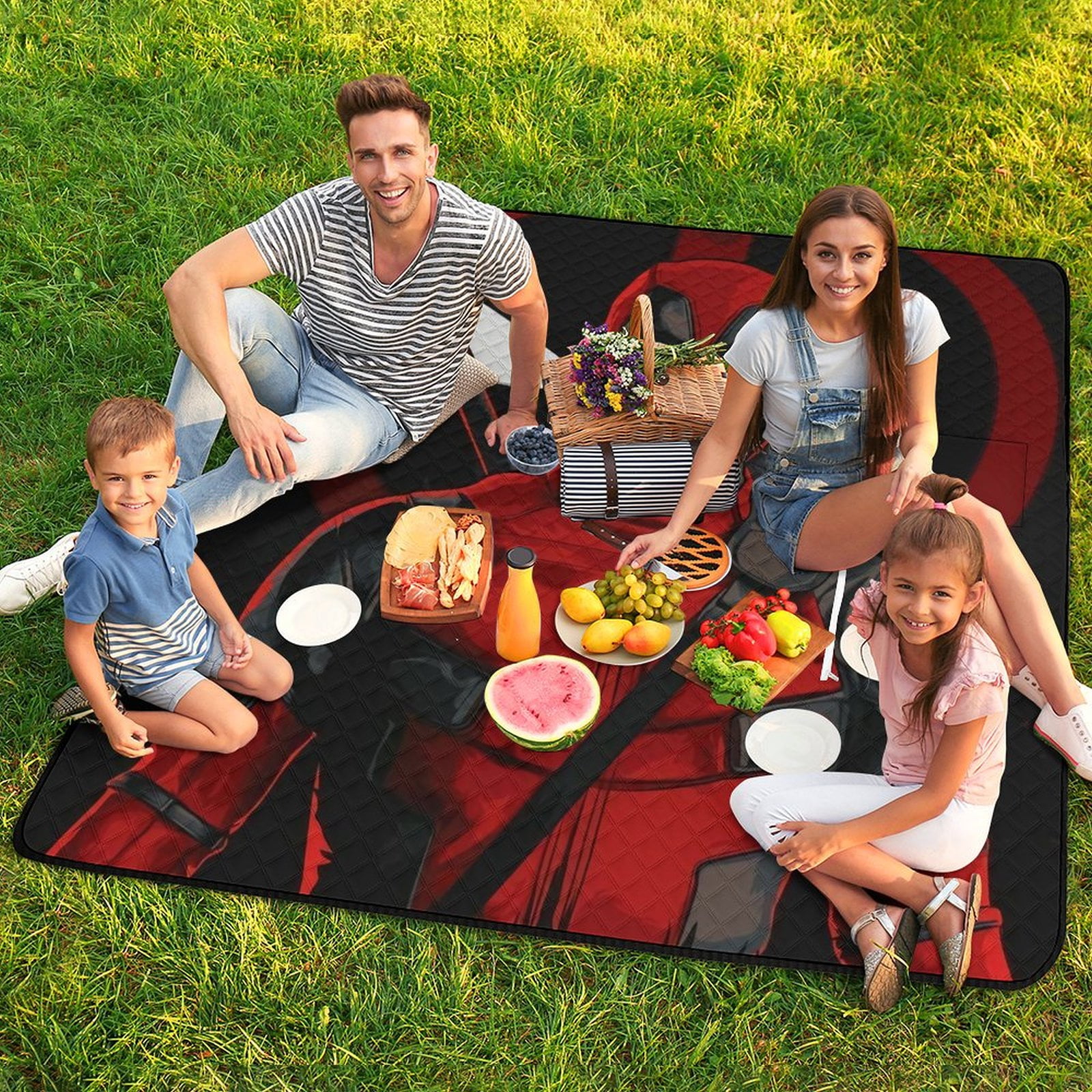 Marvel-Deadpool Extra Large Picnic Outdoor Blanket,78 x 78 Waterproof ...