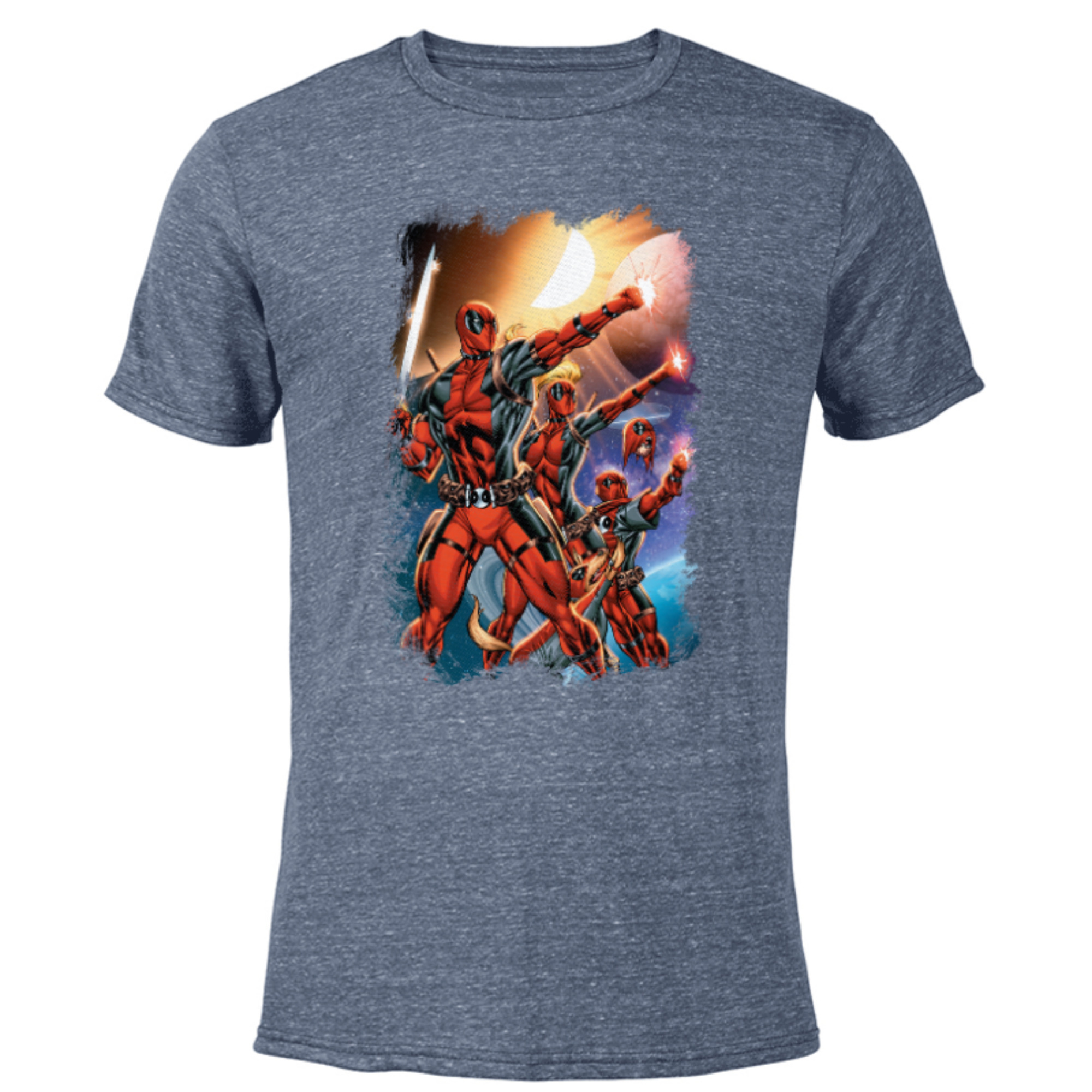 Marvel Deadpool Family Space Squad Distressed Comic Art- Short Sleeve ...