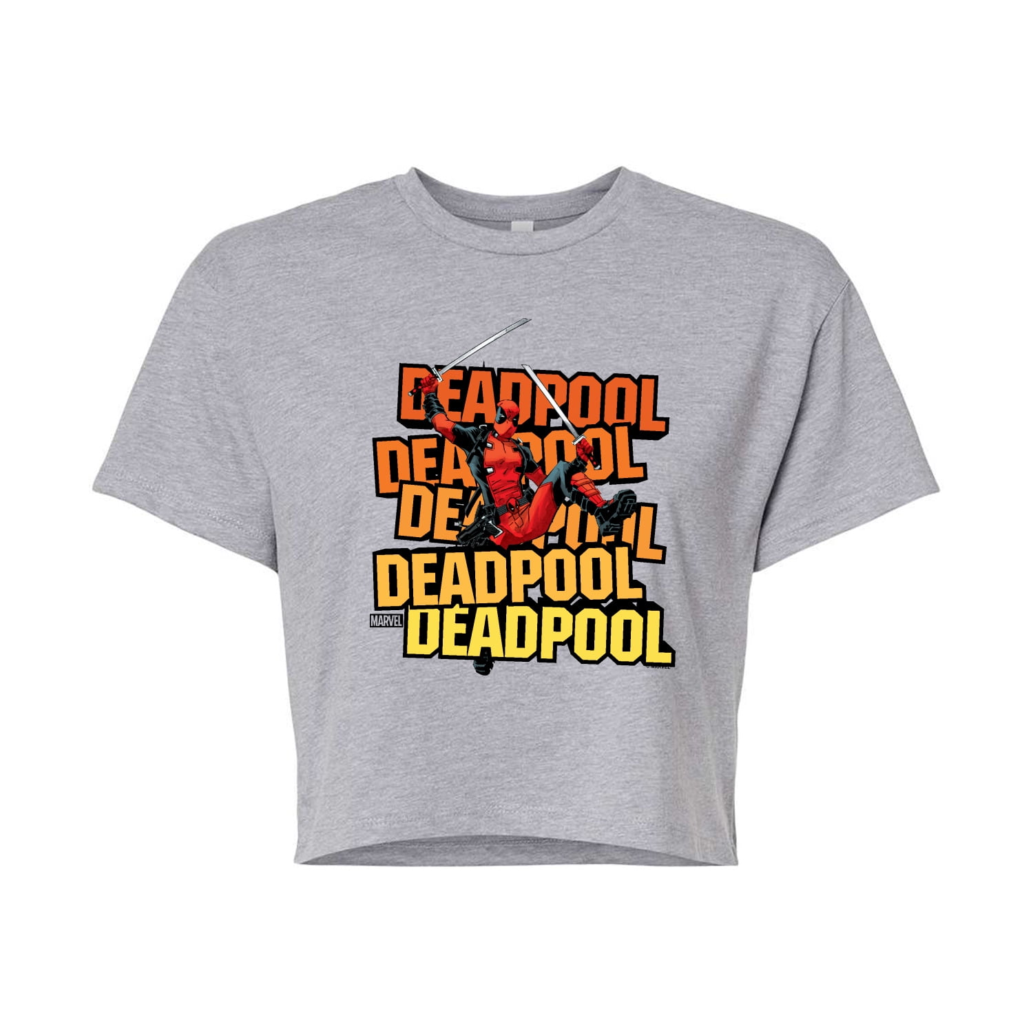 Marvel Deadpool - Katana Pose - Juniors Cropped Graphic T-Shirt ...