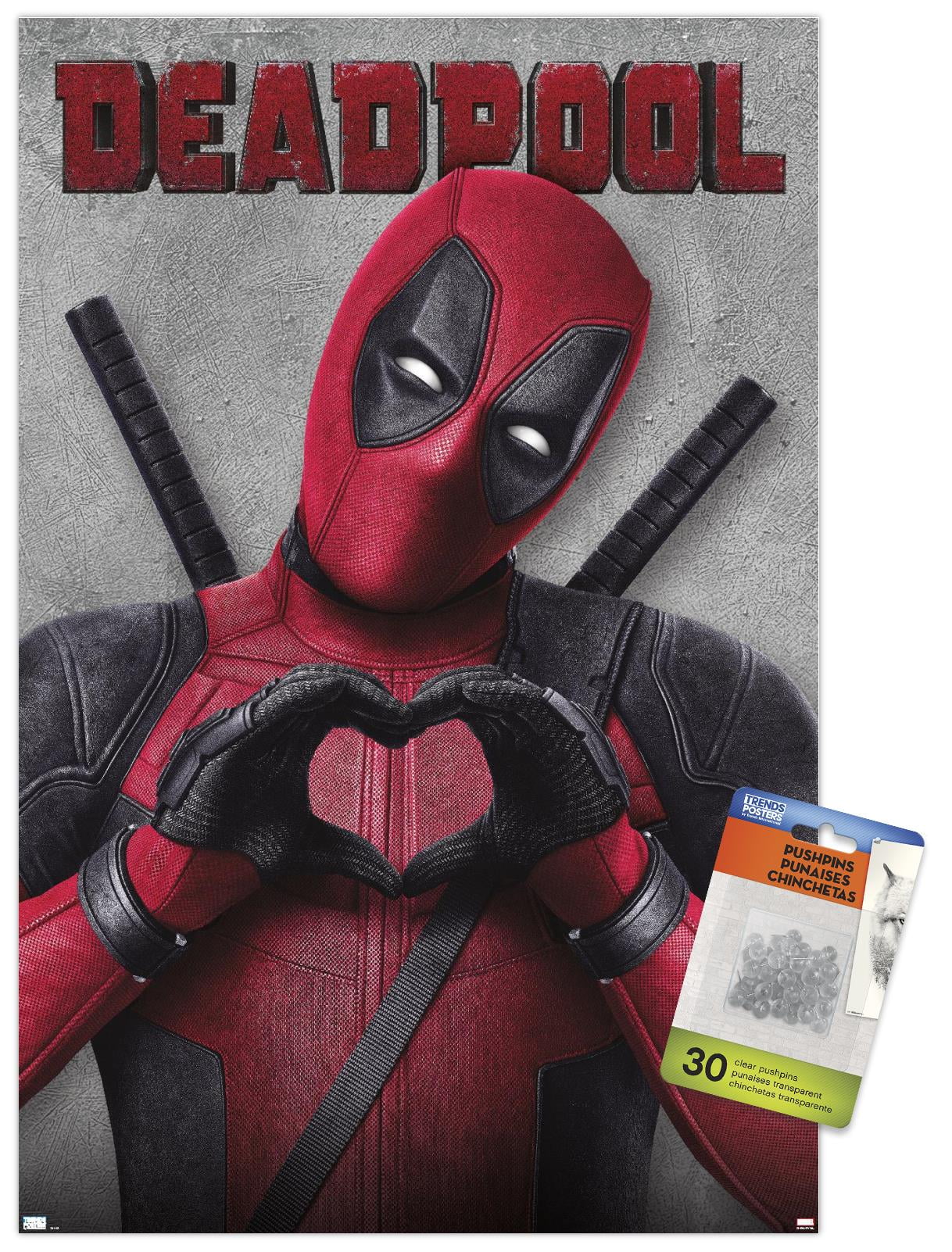 Marvel Deadpool Legacy - Heart Wall Poster with Push Pins, 14.725" x 22 ...