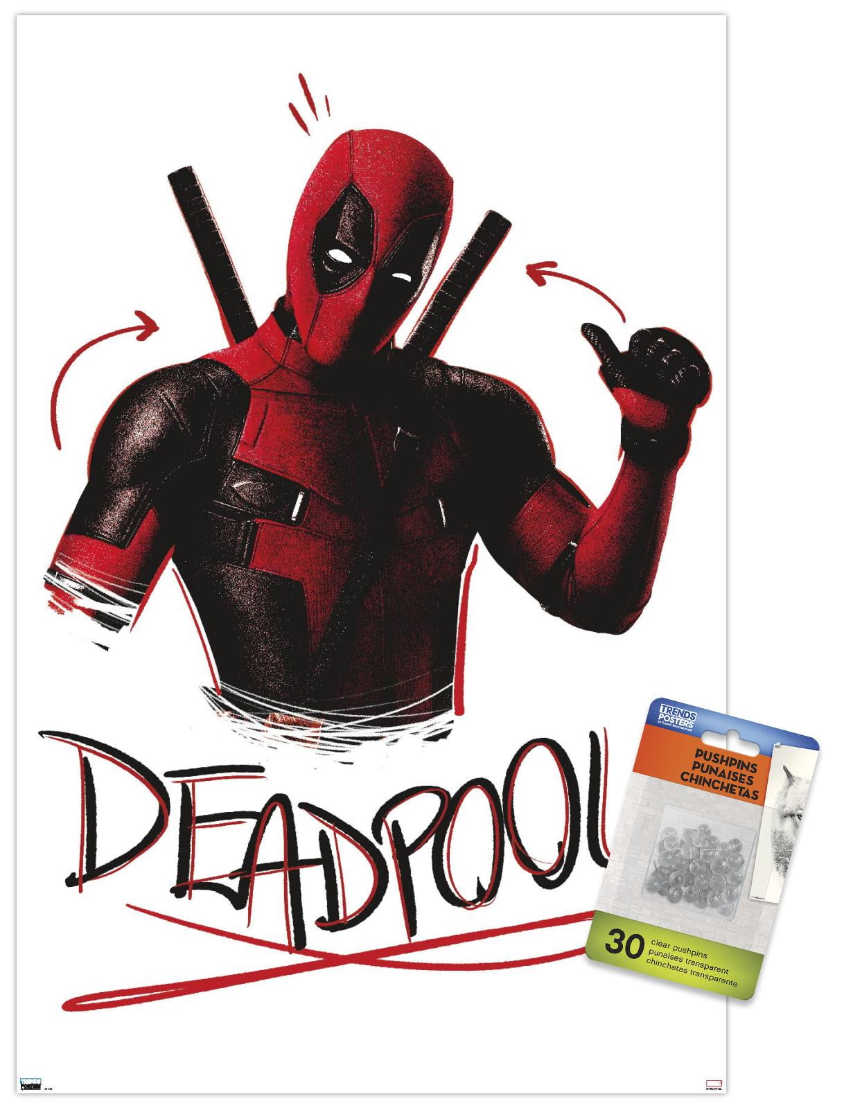 Marvel Deadpool Legacy - Thumbs up Wall Poster with Push Pins, 14.725 ...
