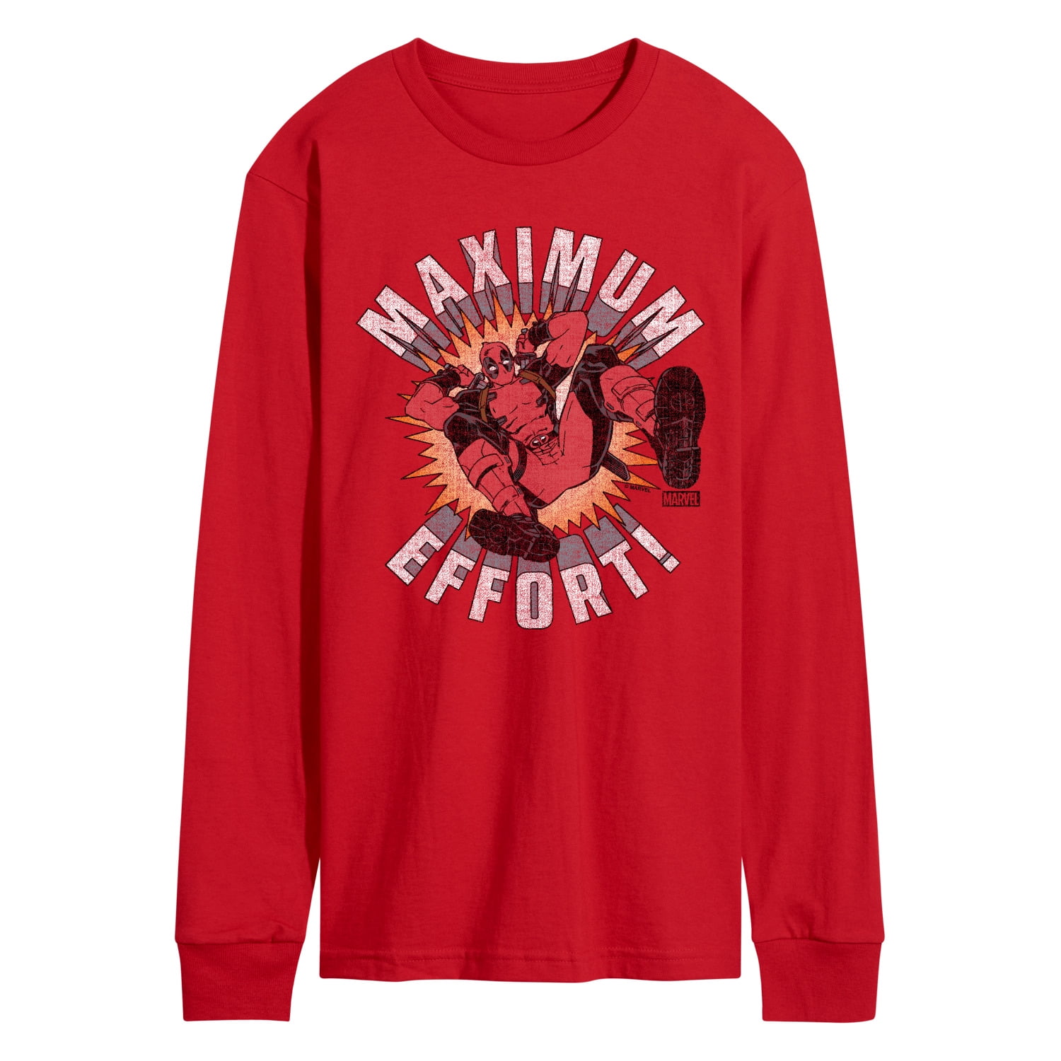 Marvel Deadpool - Maximum Effort - Men's Long Sleeve Graphic T-Shirt ...