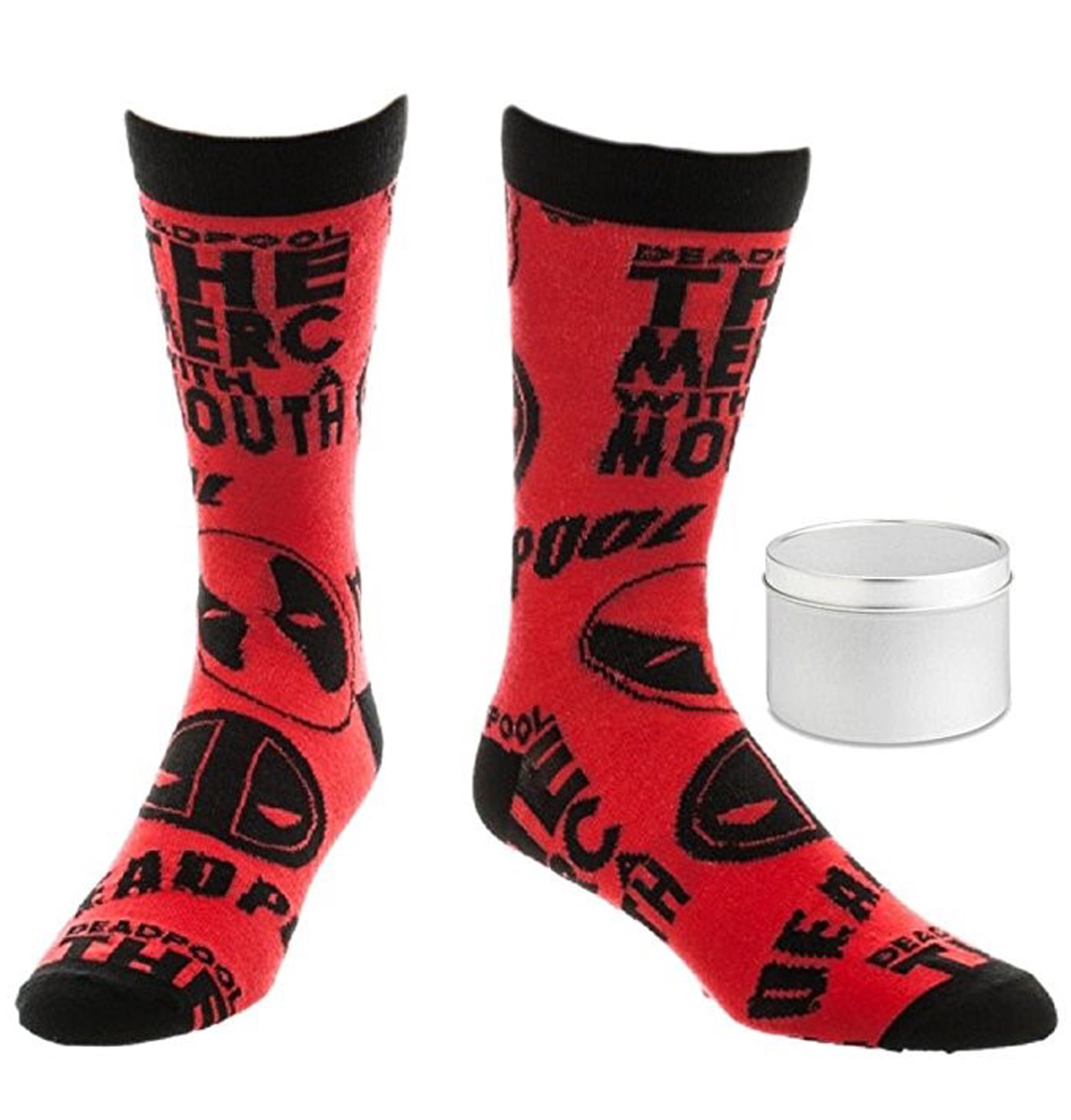 Marvel Deadpool Mens' Crew Socks in Gift Tin - Walmart.com