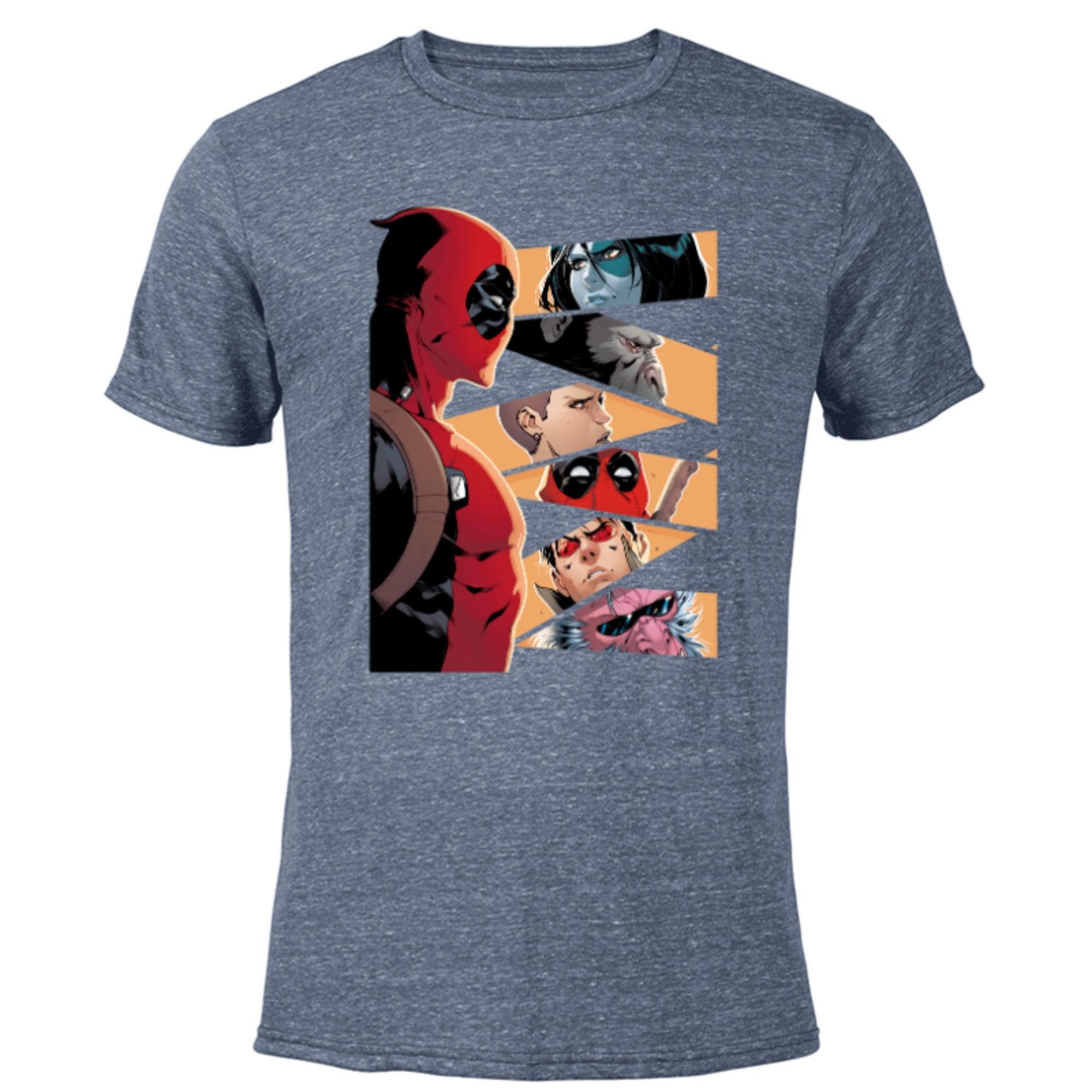 Marvel Deadpool Mercs Domino Hit Monkey Negasonic Cover Art - Short Sleeve Blended T-Shirt for ...