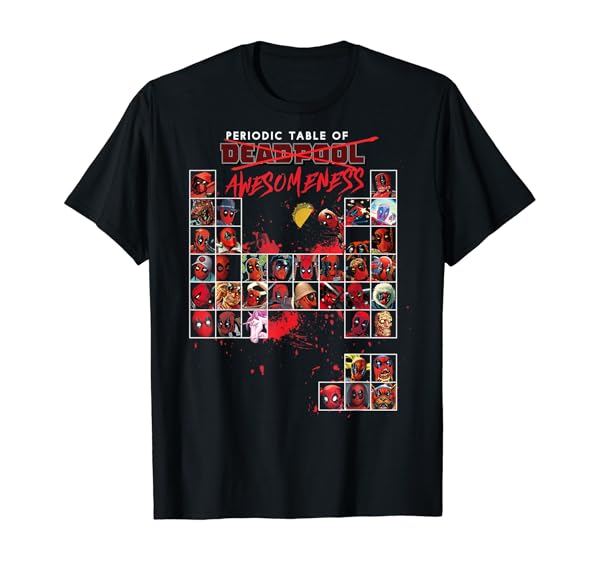 Marvel Deadpool Periodic Table Of Awesomeness T-Shirt - Walmart.com