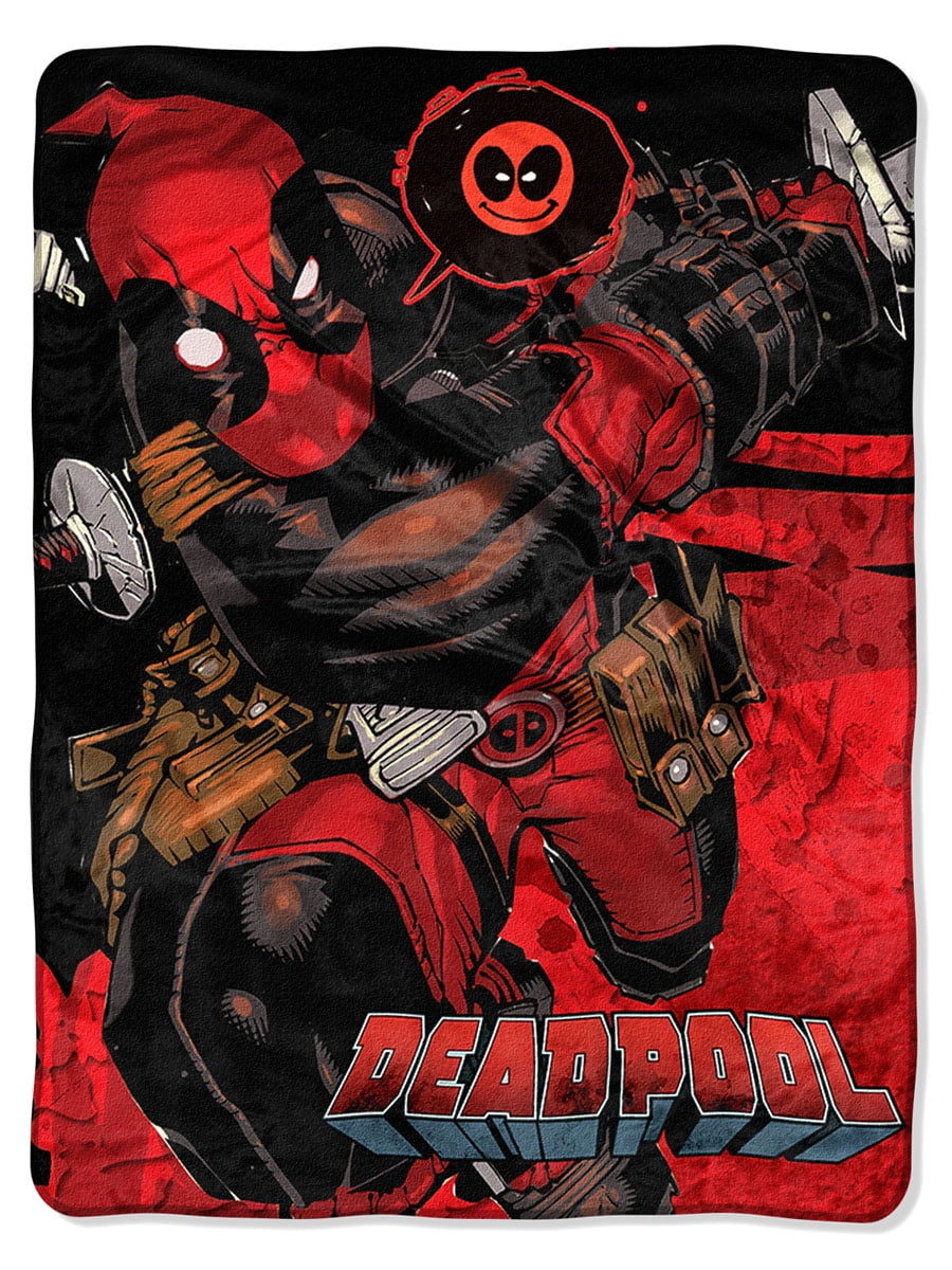 Marvel Deadpool Say Deadpool!! Quote Bubble Character Super Plush Throw ...