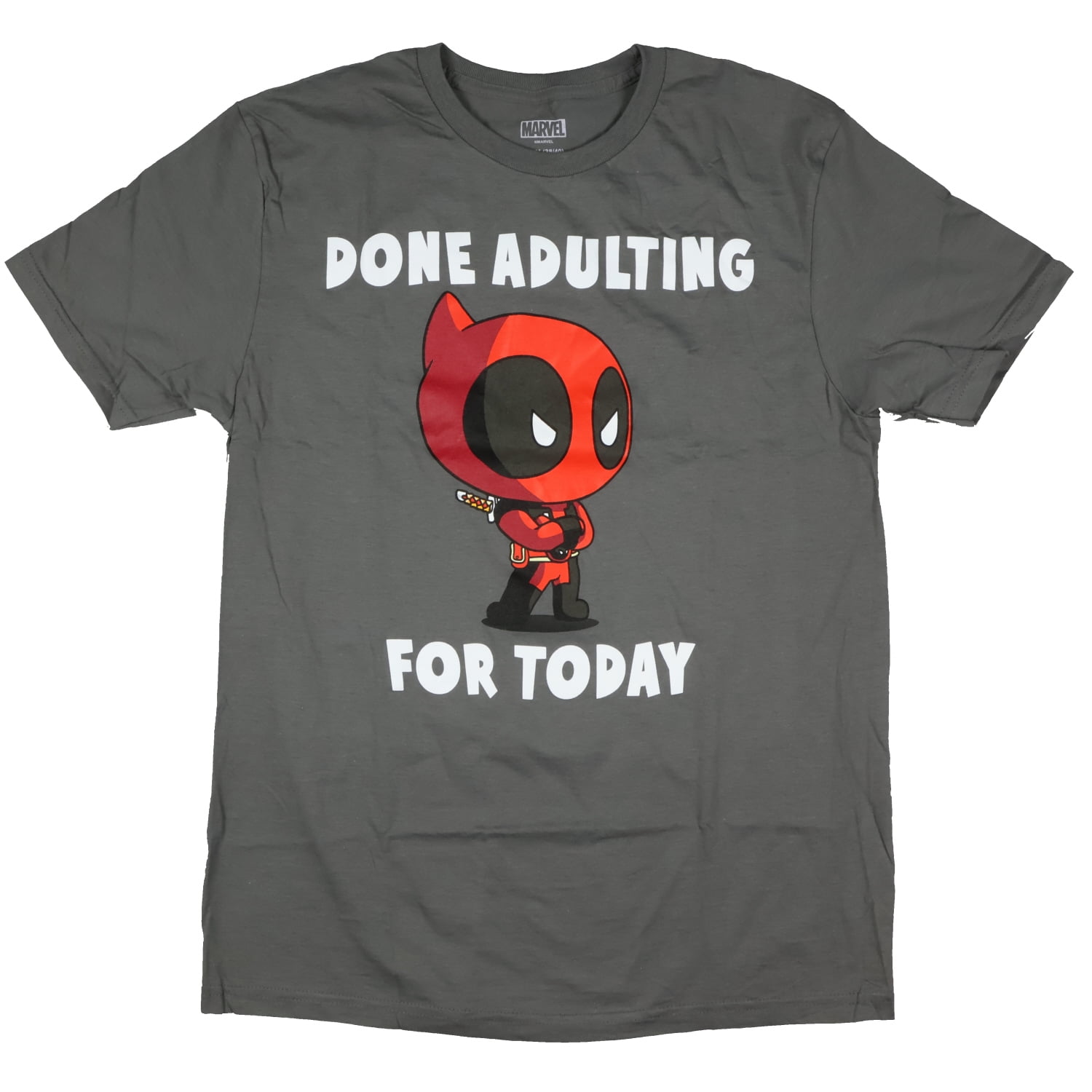 Marvel Deadpool Shirt Mens Done Adulting For Today Chibi Graphic Print ...