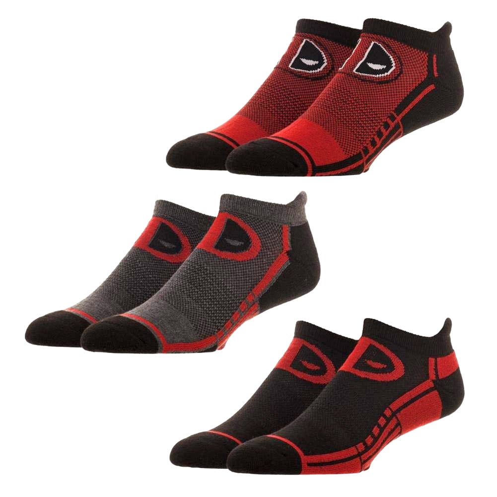 Marvel Deadpool Socks Men's Athletic 3 Pack Ankle Socks - Walmart.com