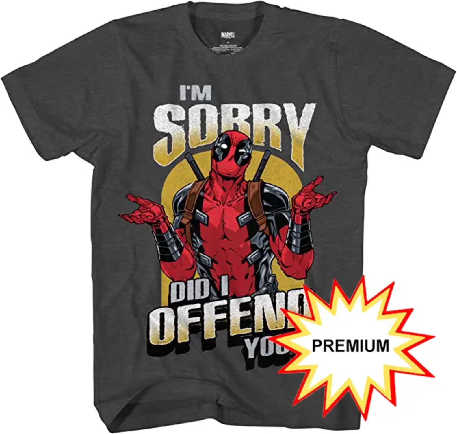 Marvel Deadpool Sorry Did I Offend Adult Tee Graphic T-Shirt for Men ...