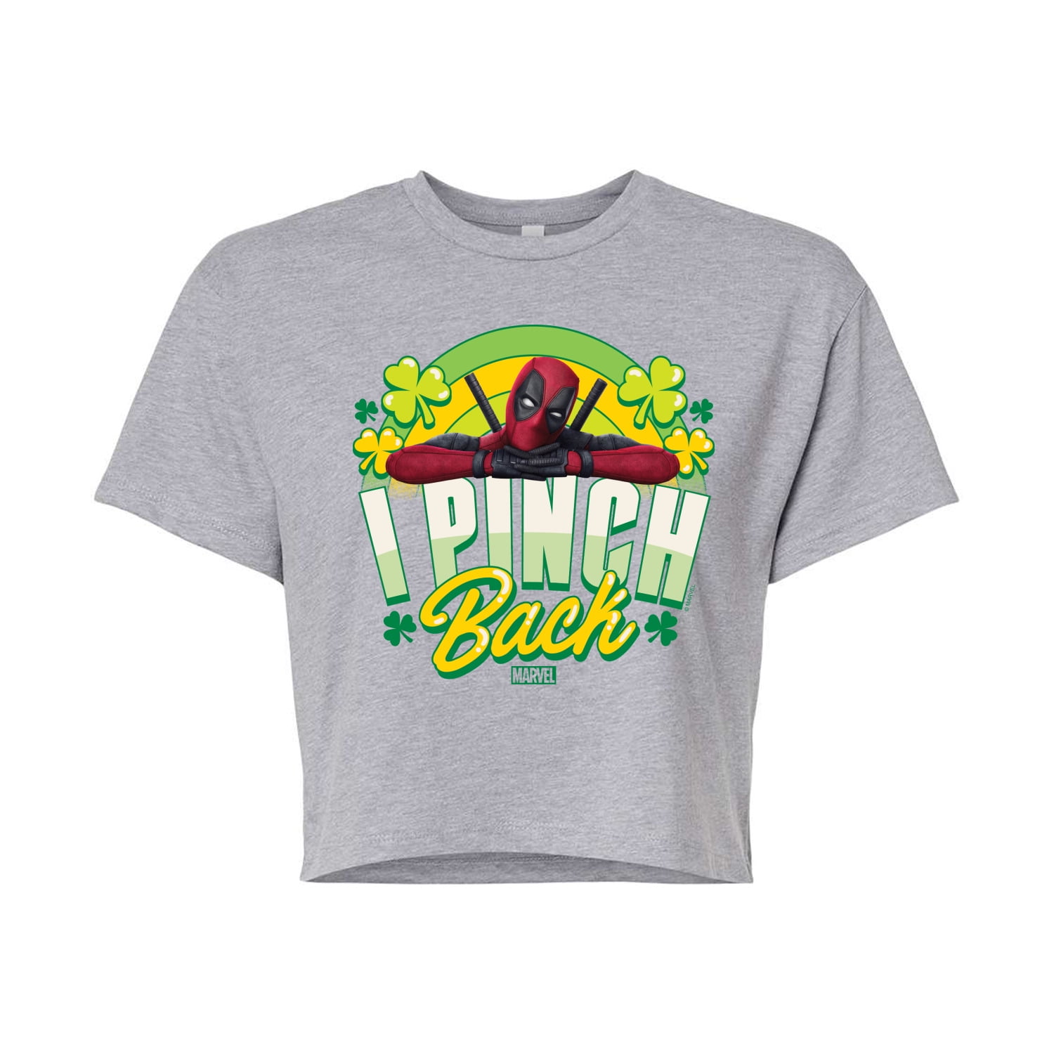 Marvel Deadpool - St. Patrick's Day I Pinch Back - Juniors Cropped ...