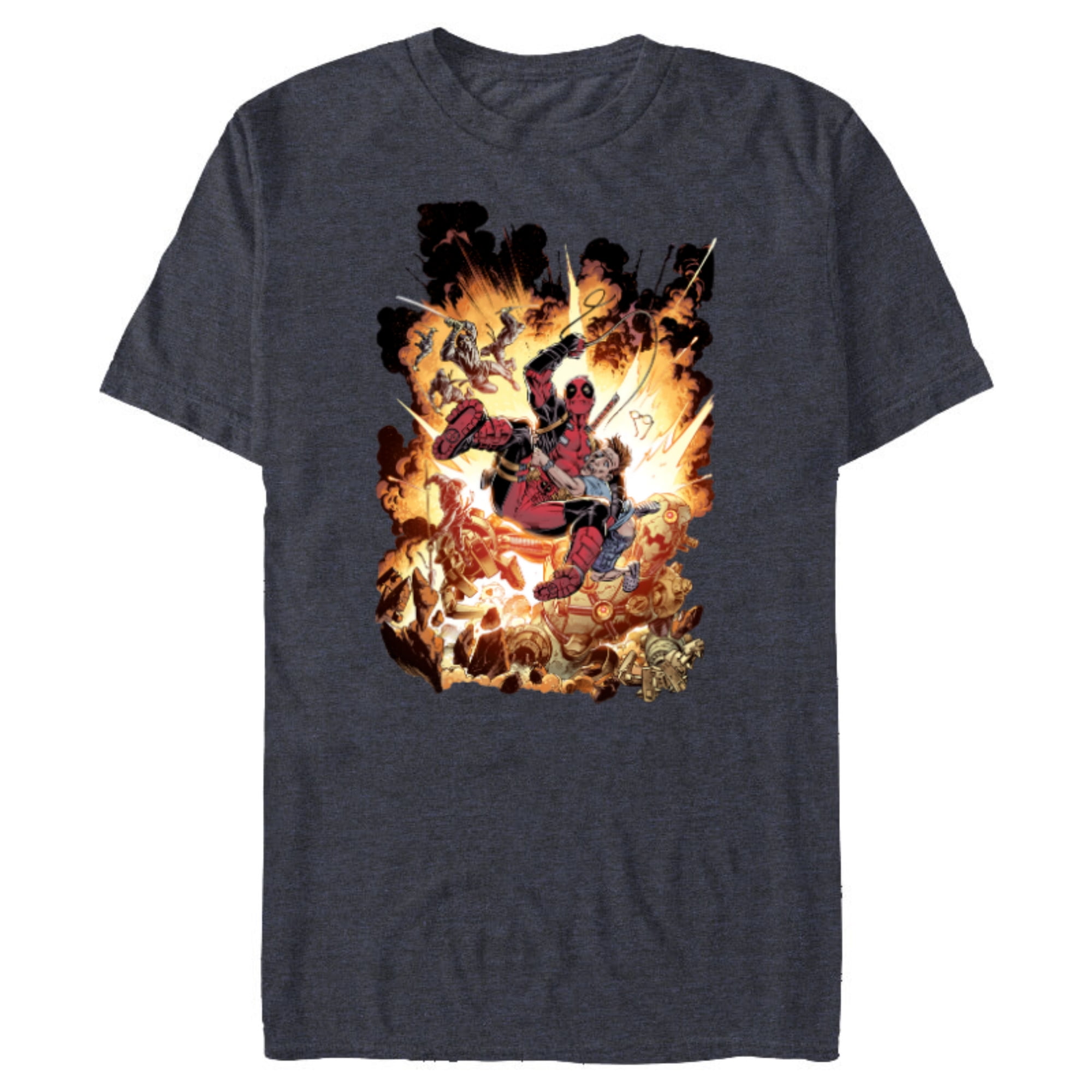 Marvel Deadpool Super Hero Comic Art ‘Splodey Battle - Short Sleeve ...