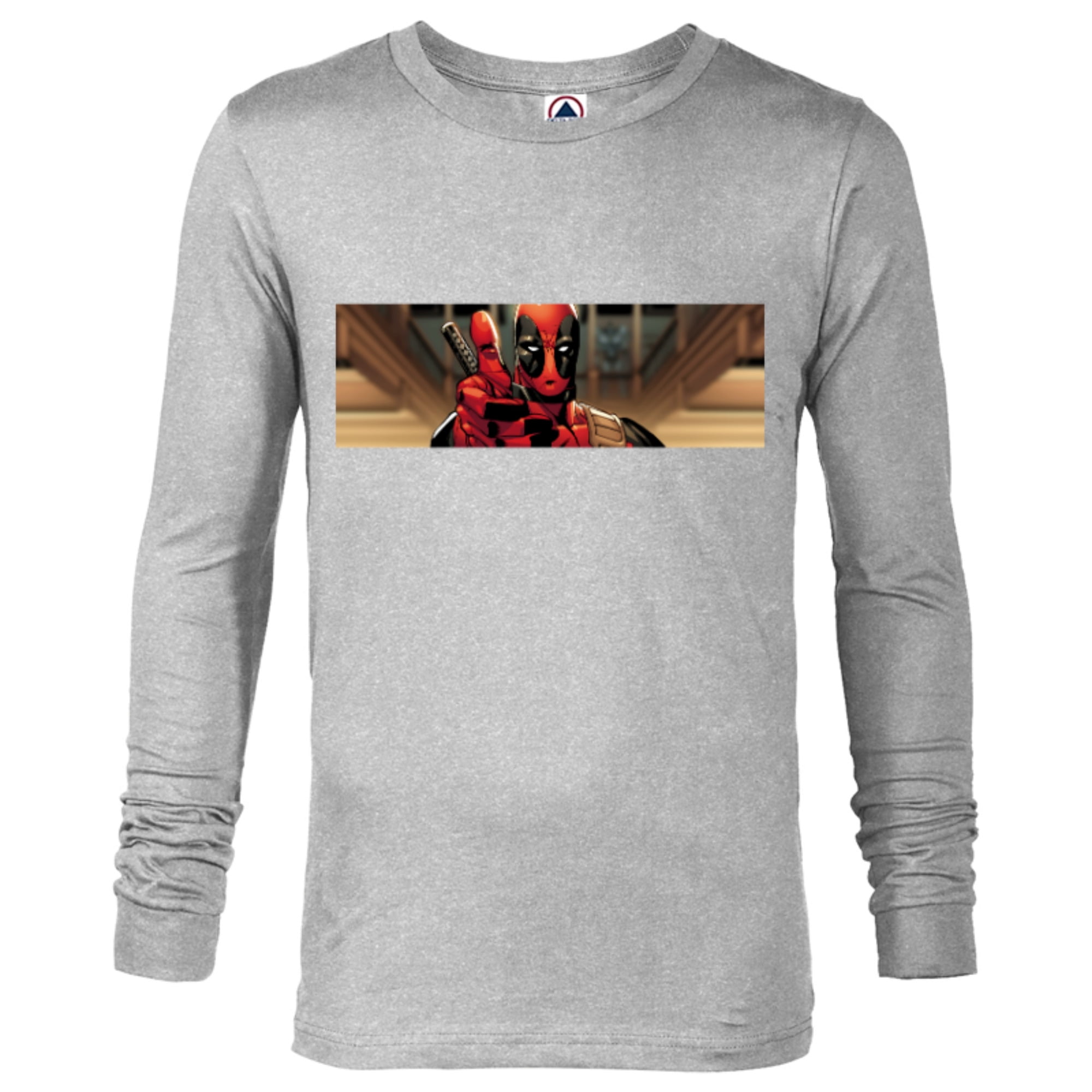 Marvel Deadpool Thumbs Up Widescreen Comic Art - Long Sleeve T-Shirt ...