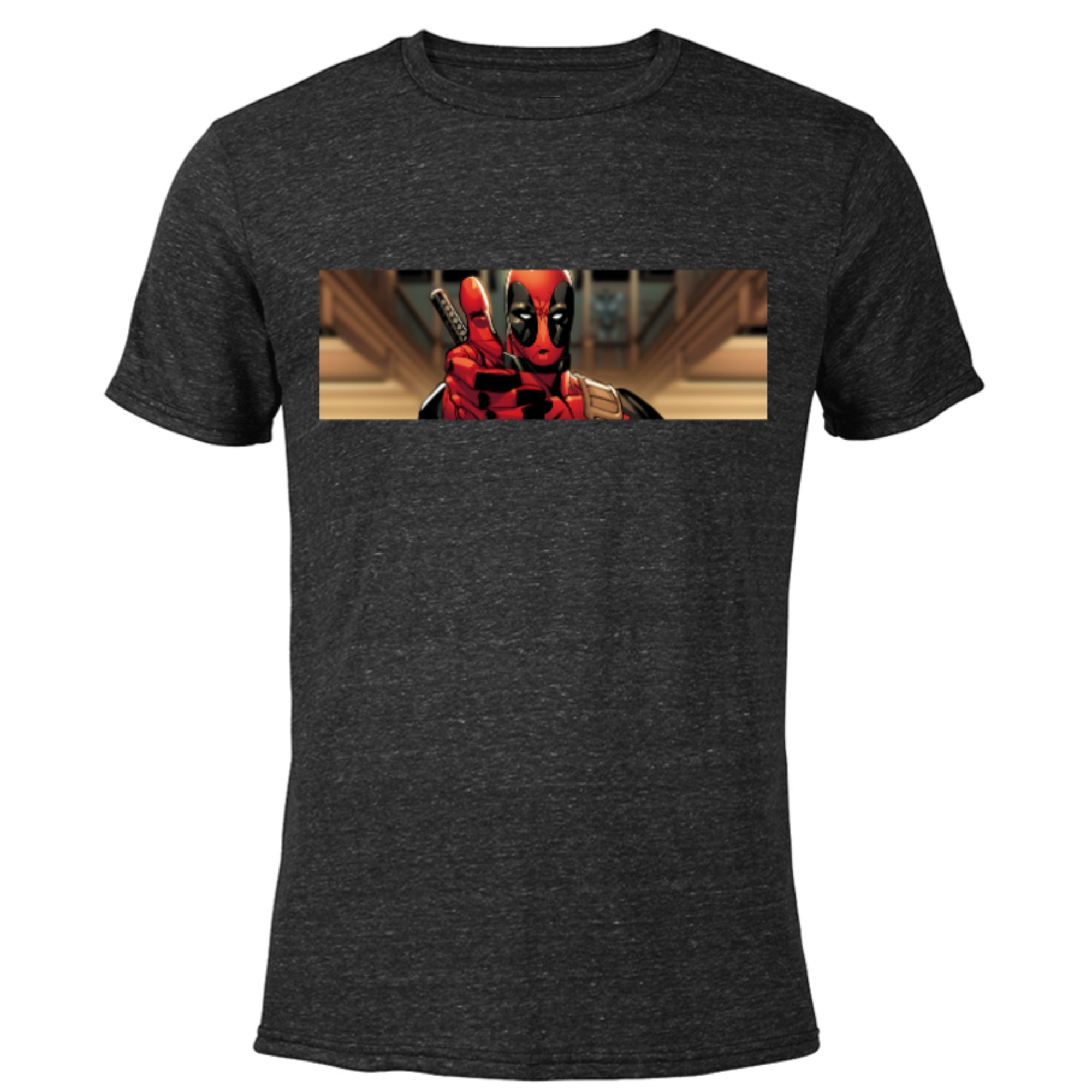 Marvel Deadpool Thumbs Up Widescreen Comic Art - Short Sleeve Blended T ...