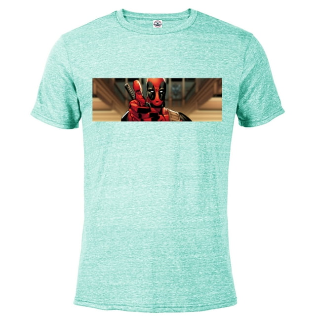 Marvel Deadpool Thumbs Up Widescreen Comic Art - Short Sleeve Blended T ...