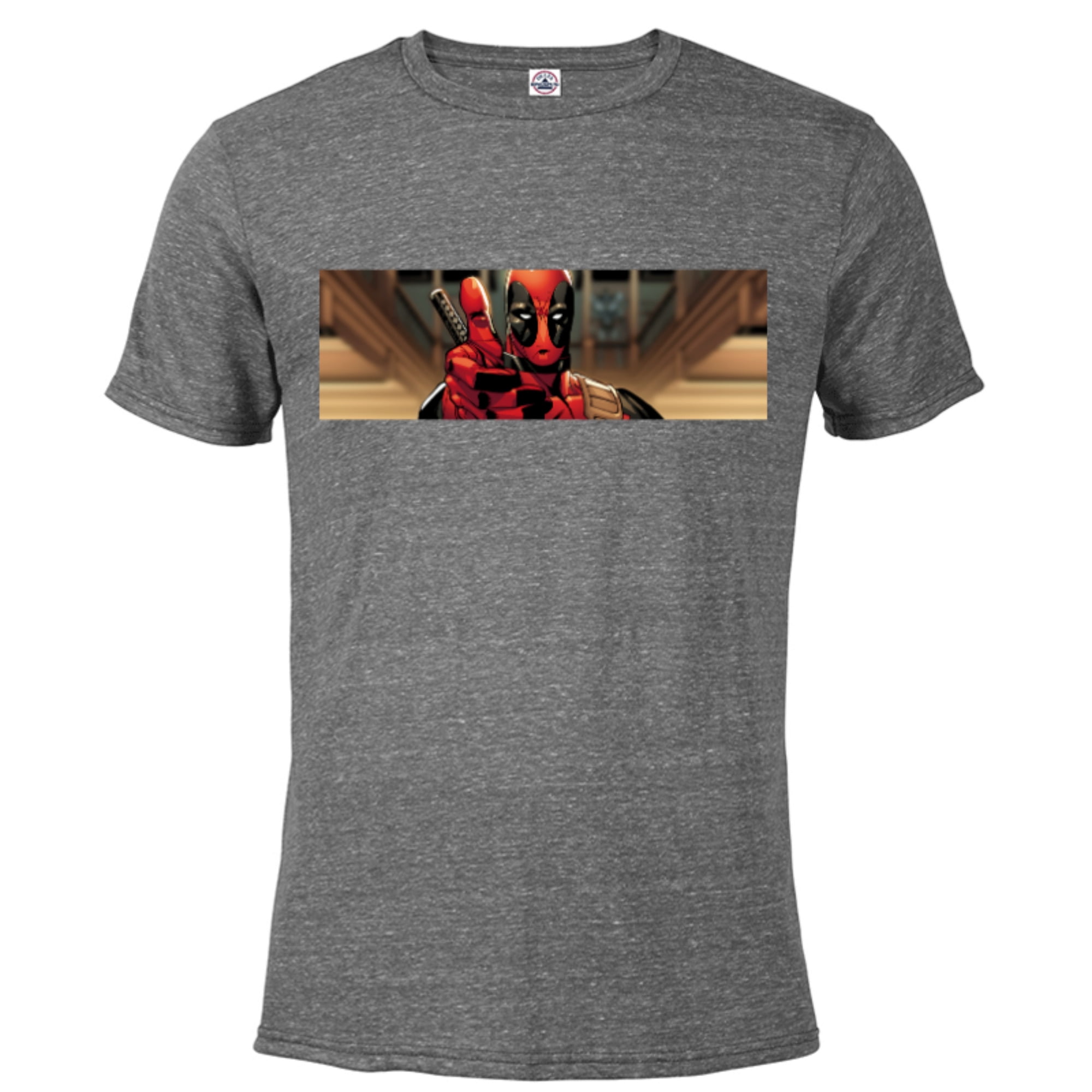 Marvel Deadpool Thumbs Up Widescreen Comic Art - Short Sleeve Blended T ...