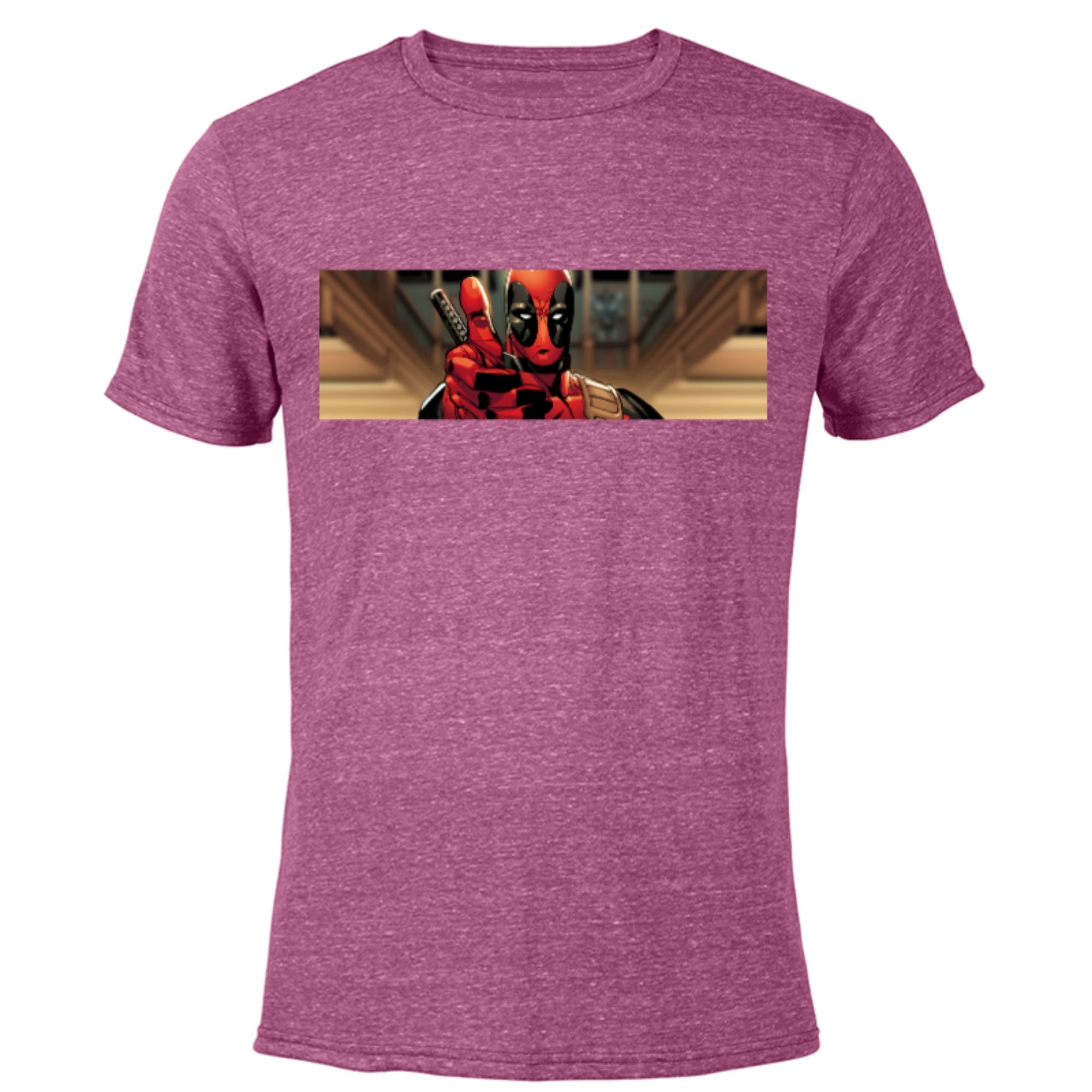 Marvel Deadpool Thumbs Up Widescreen Comic Art - Short Sleeve Blended T ...