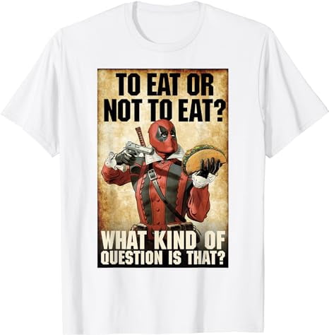 Marvel Deadpool To Eat Or Not To Eat Graphic T-Shirt T-Shirt - Walmart.com