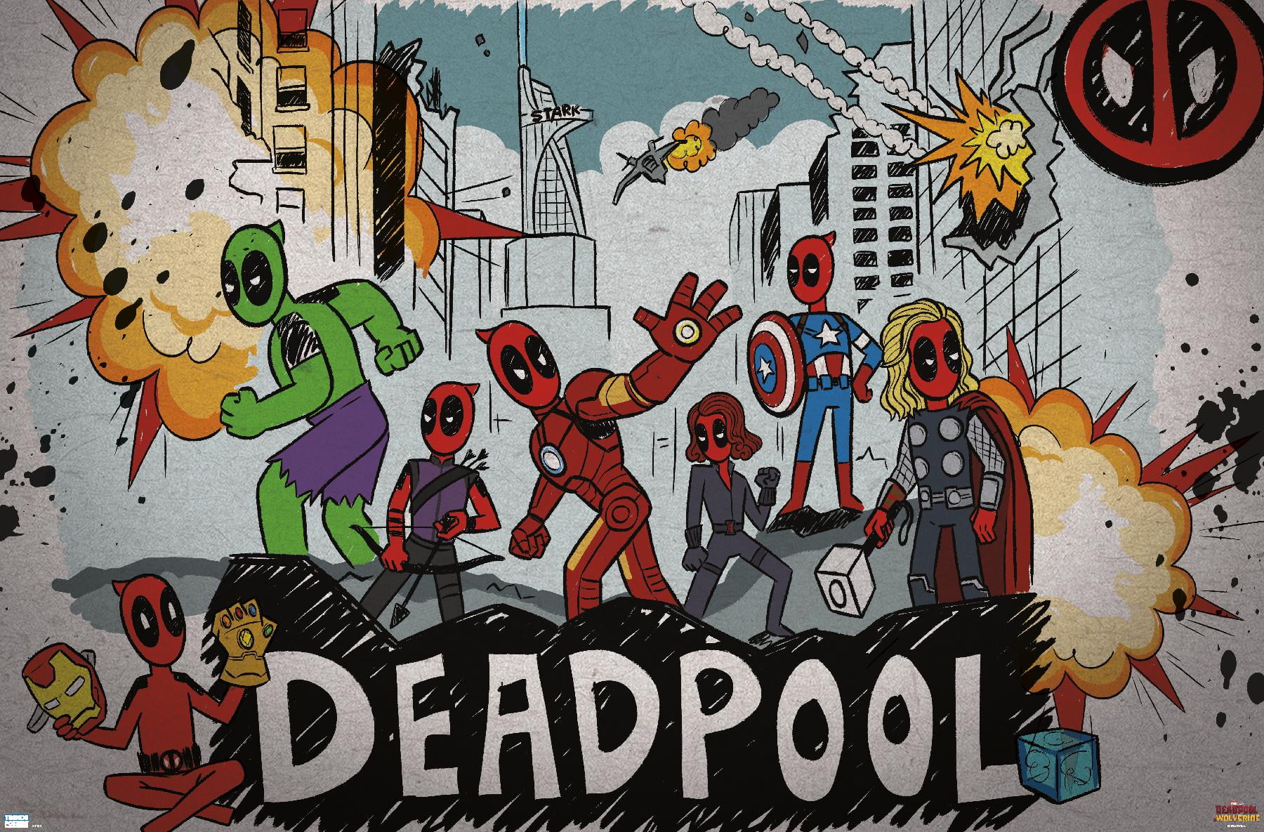 Marvel Deadpool & Wolverine - Avengers Wall Poster, 22.375" x 34 ...